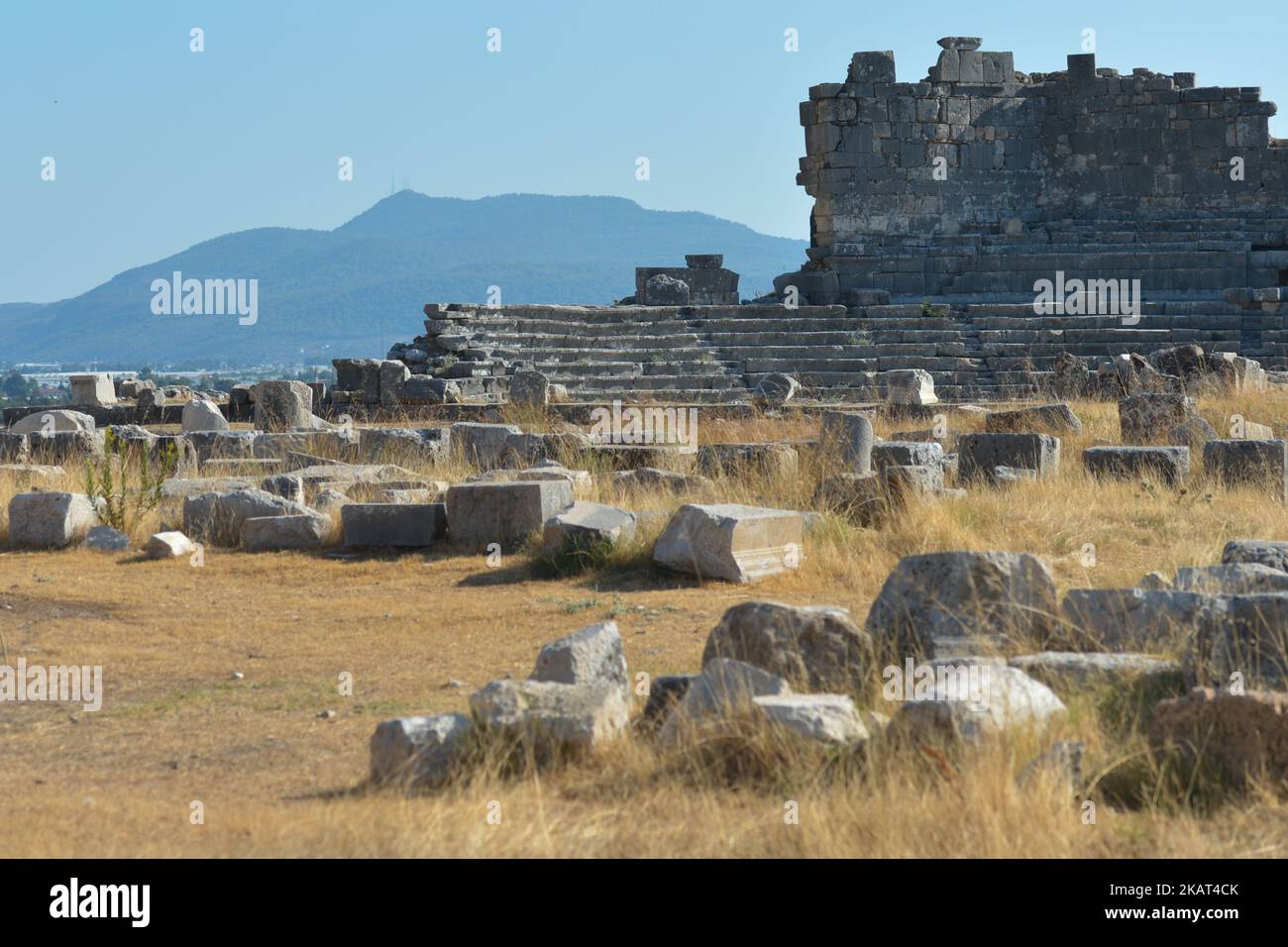 A view of Xanthos city ruines and site, designated as a UNESCO World ...
