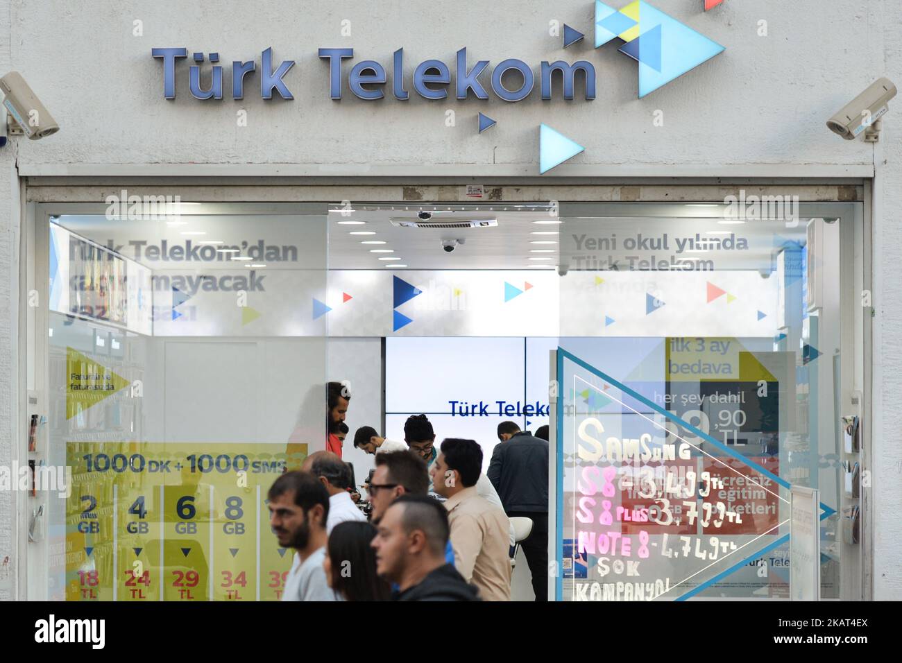 A view of Turk Telekom branch located on ?stiklal Street in Beyoglu ...
