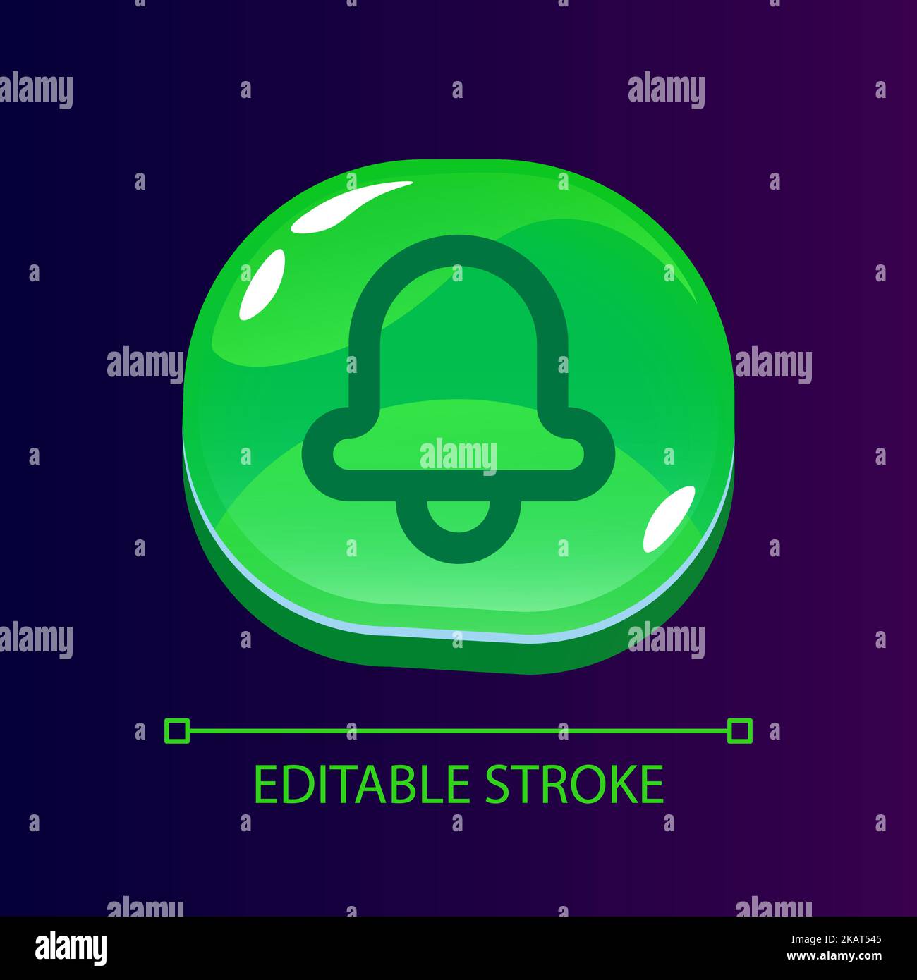 Bell glossy ui button with linear icon Stock Vector Image & Art - Alamy