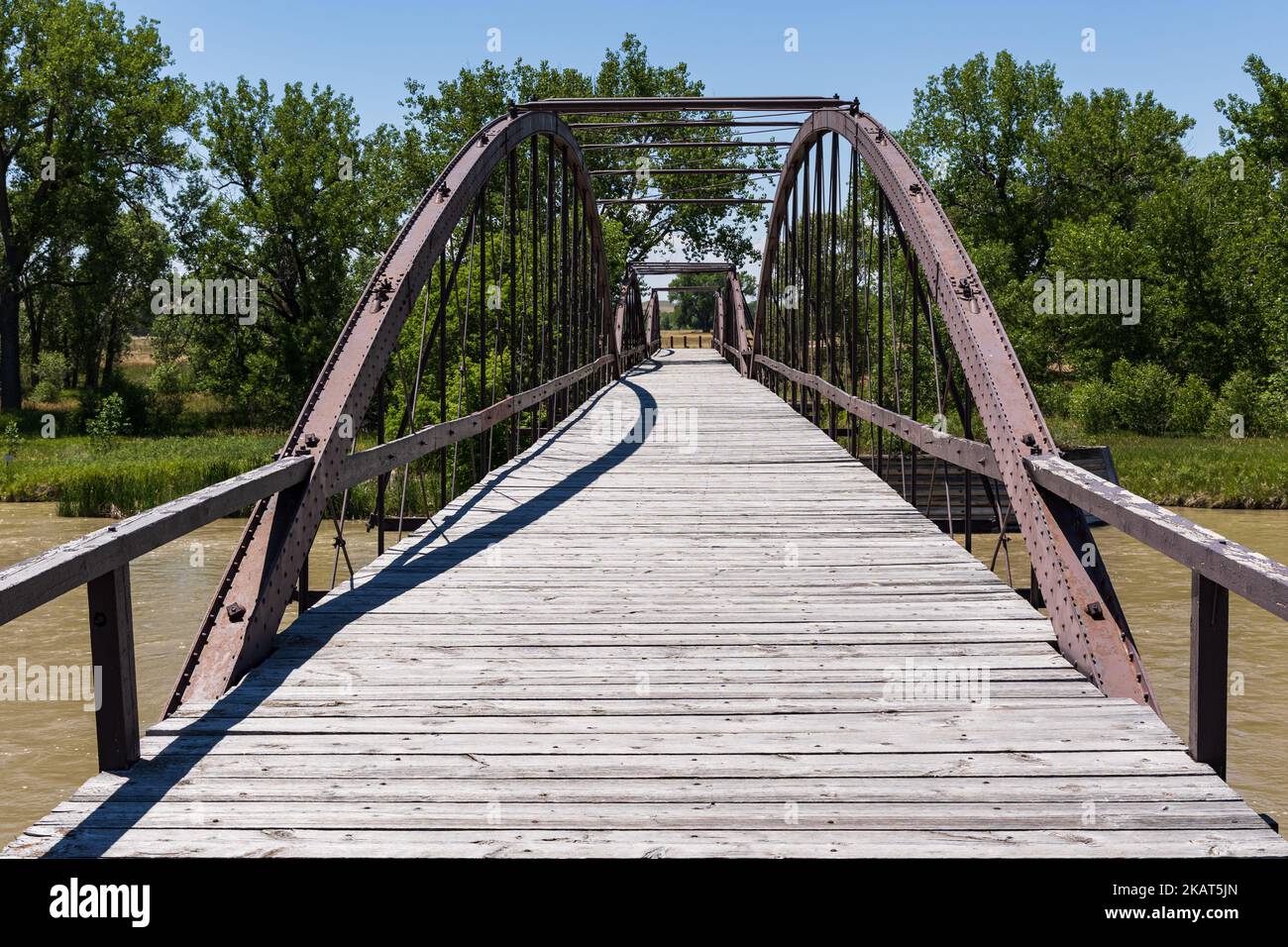 Historic Army King Iron Bowstring Bridge near Fort Laramie, Wyoming ...