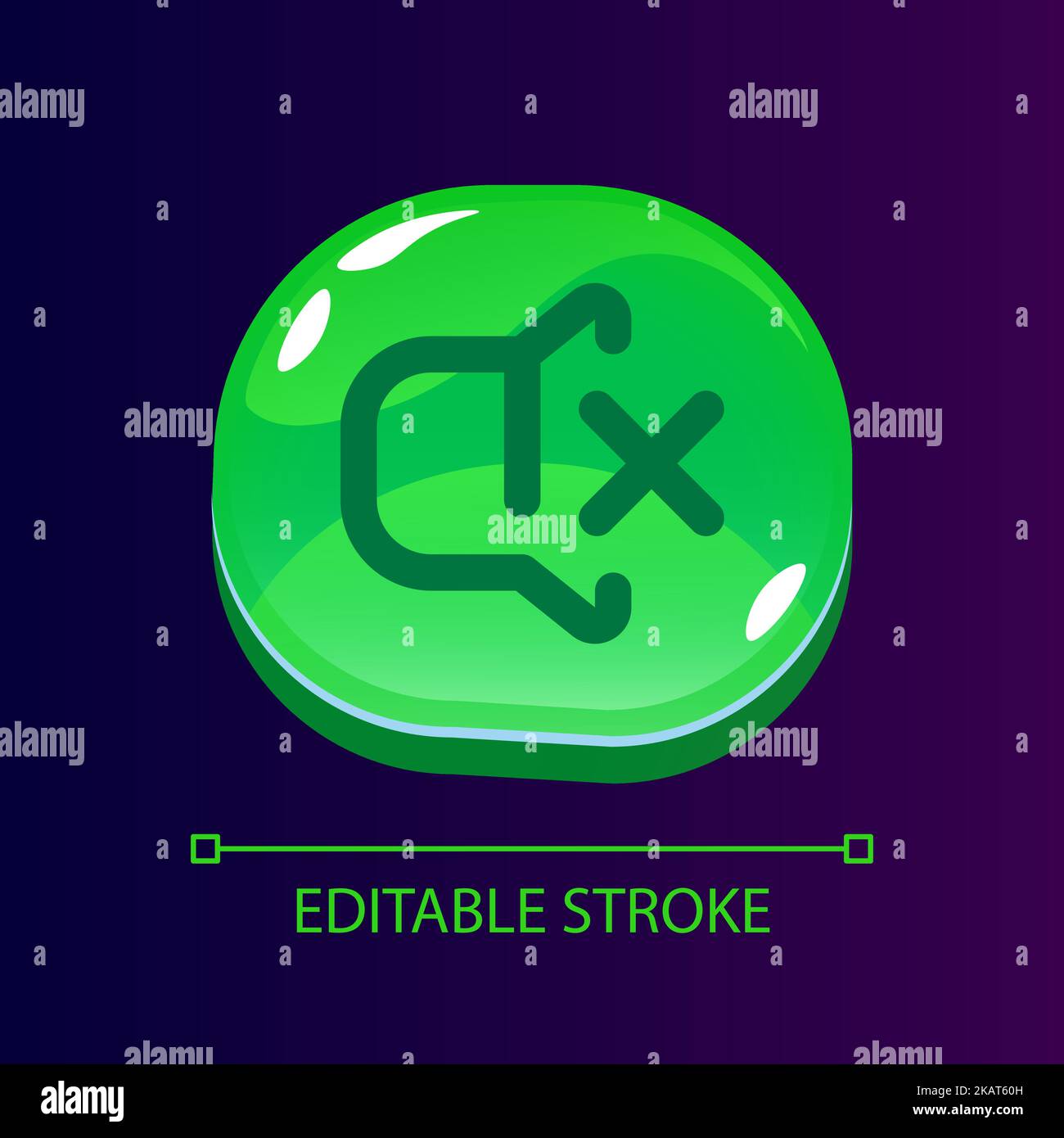 Turn off signals glossy ui button with linear icon Stock Vector Image & Art - Alamy