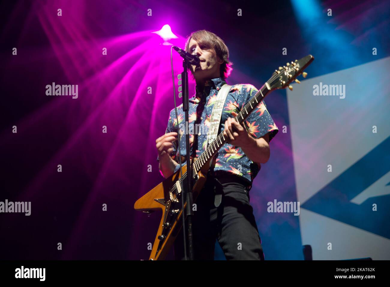Northern Irish alternative rock band Ash perform live at Arena Wembley ...