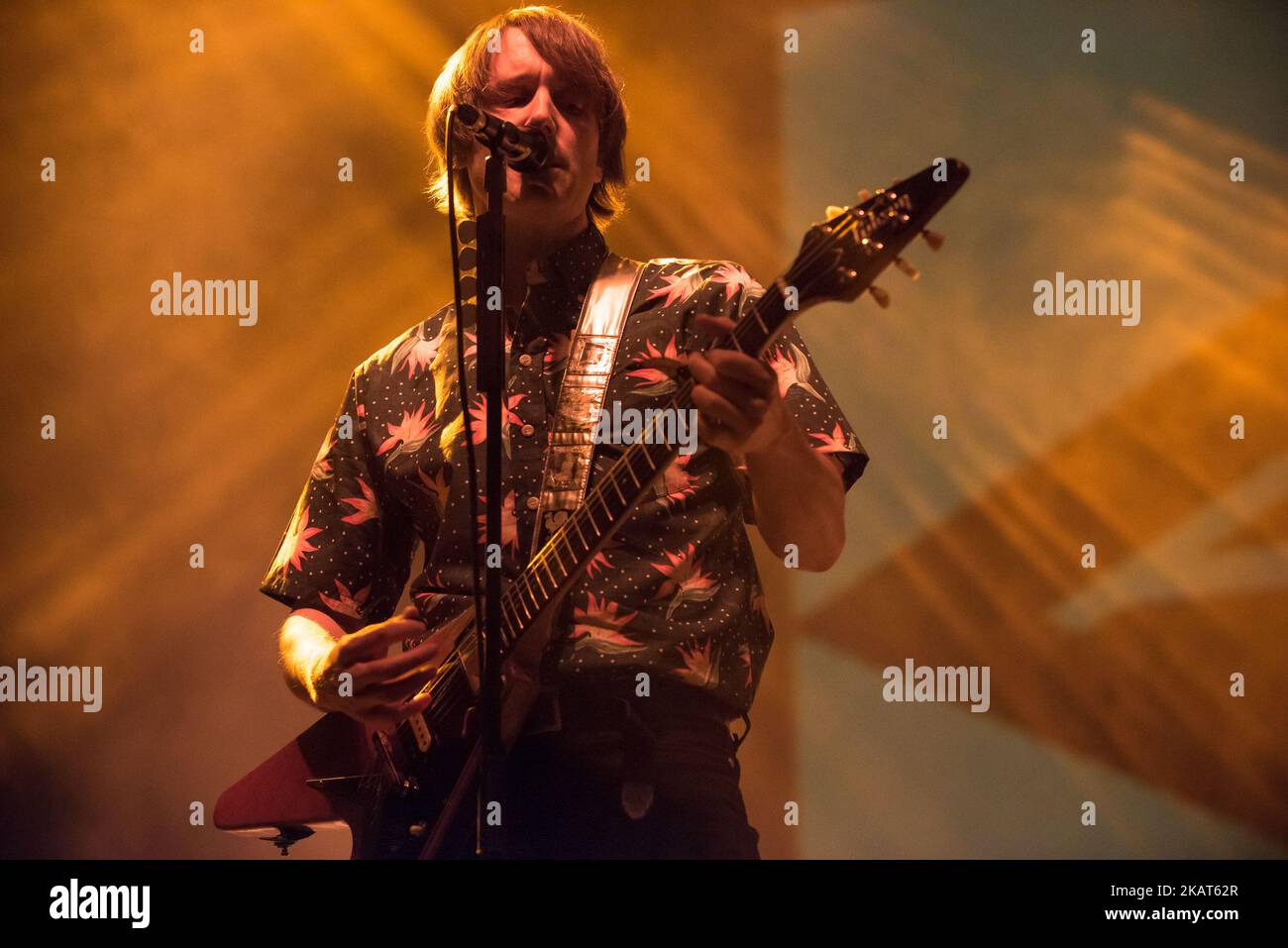 Northern Irish alternative rock band Ash perform live at Arena Wembley ...