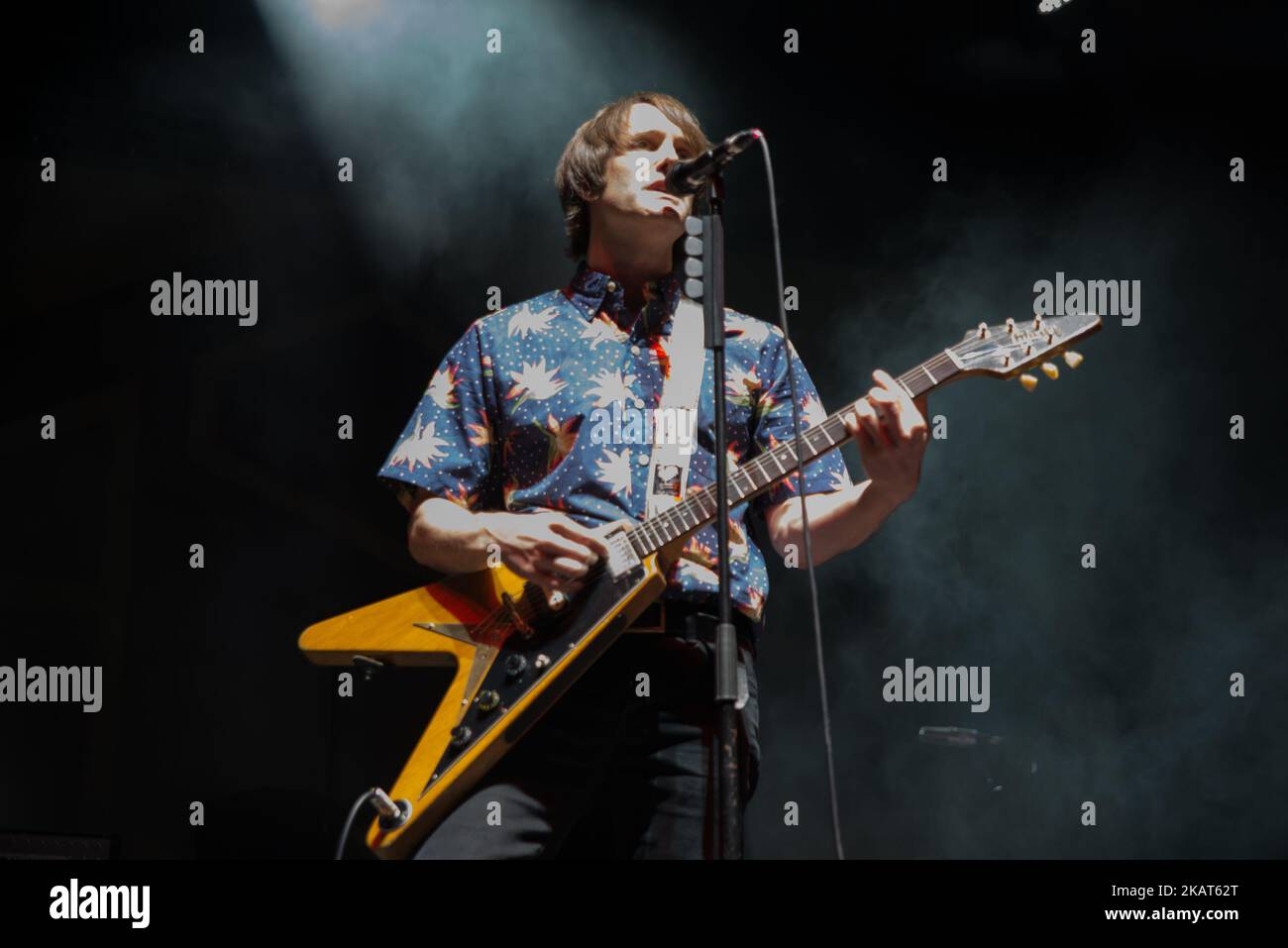 Northern Irish alternative rock band Ash perform live at Arena Wembley ...