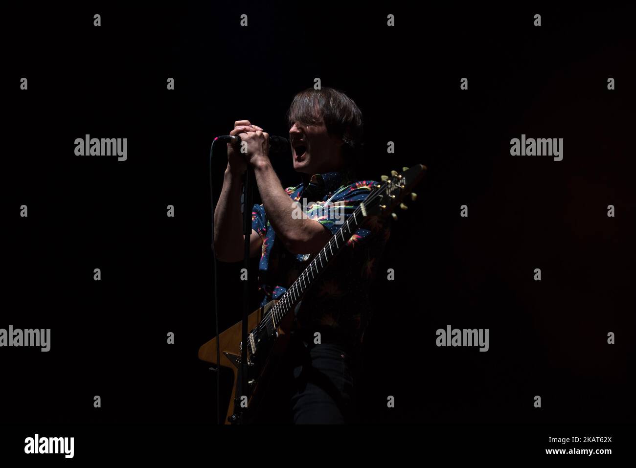 Northern Irish alternative rock band Ash perform live at Arena Wembley ...