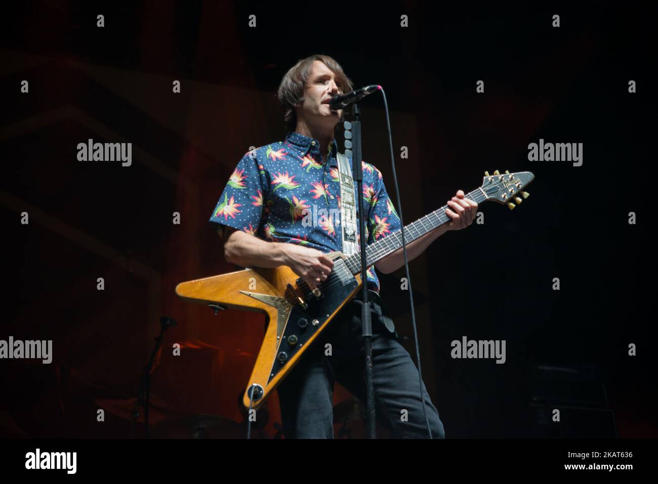 Northern Irish alternative rock band Ash perform live at Arena Wembley ...