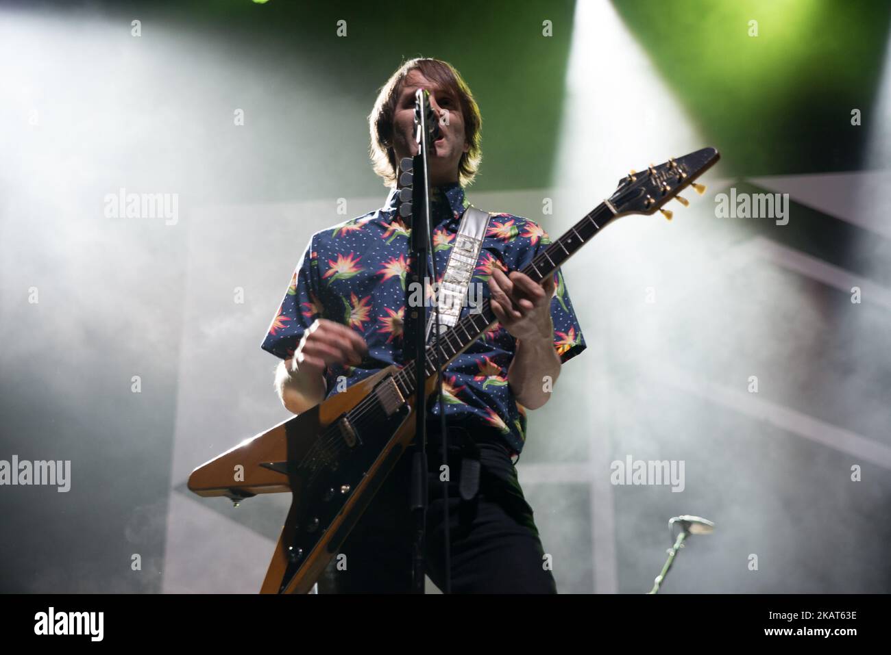 Northern Irish alternative rock band Ash perform live at Arena Wembley ...