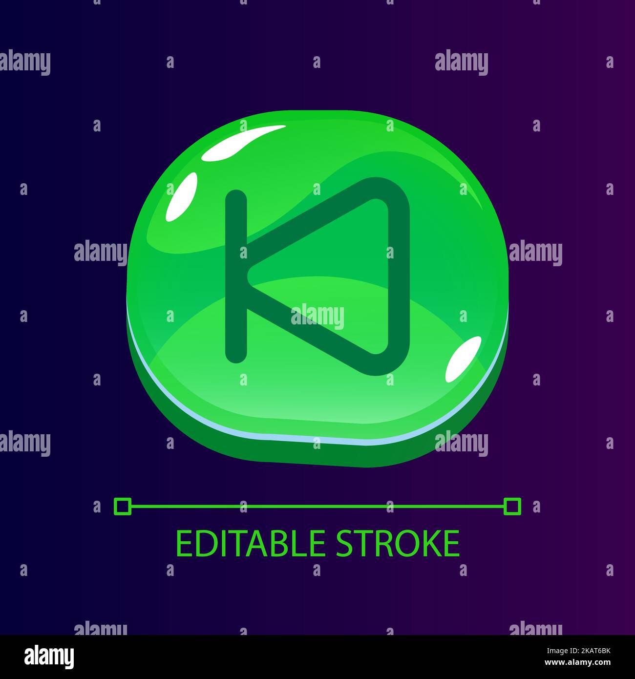 Backward rewind glossy ui button with linear icon Stock Vector Image & Art - Alamy