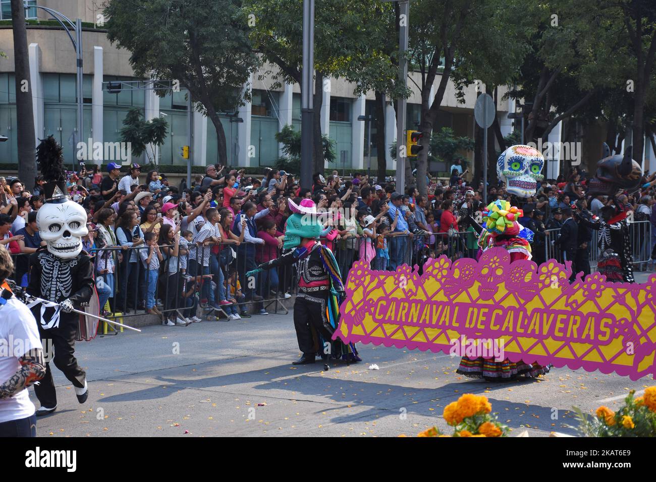 People are seen participate during the traditional Skulls Parade as ...