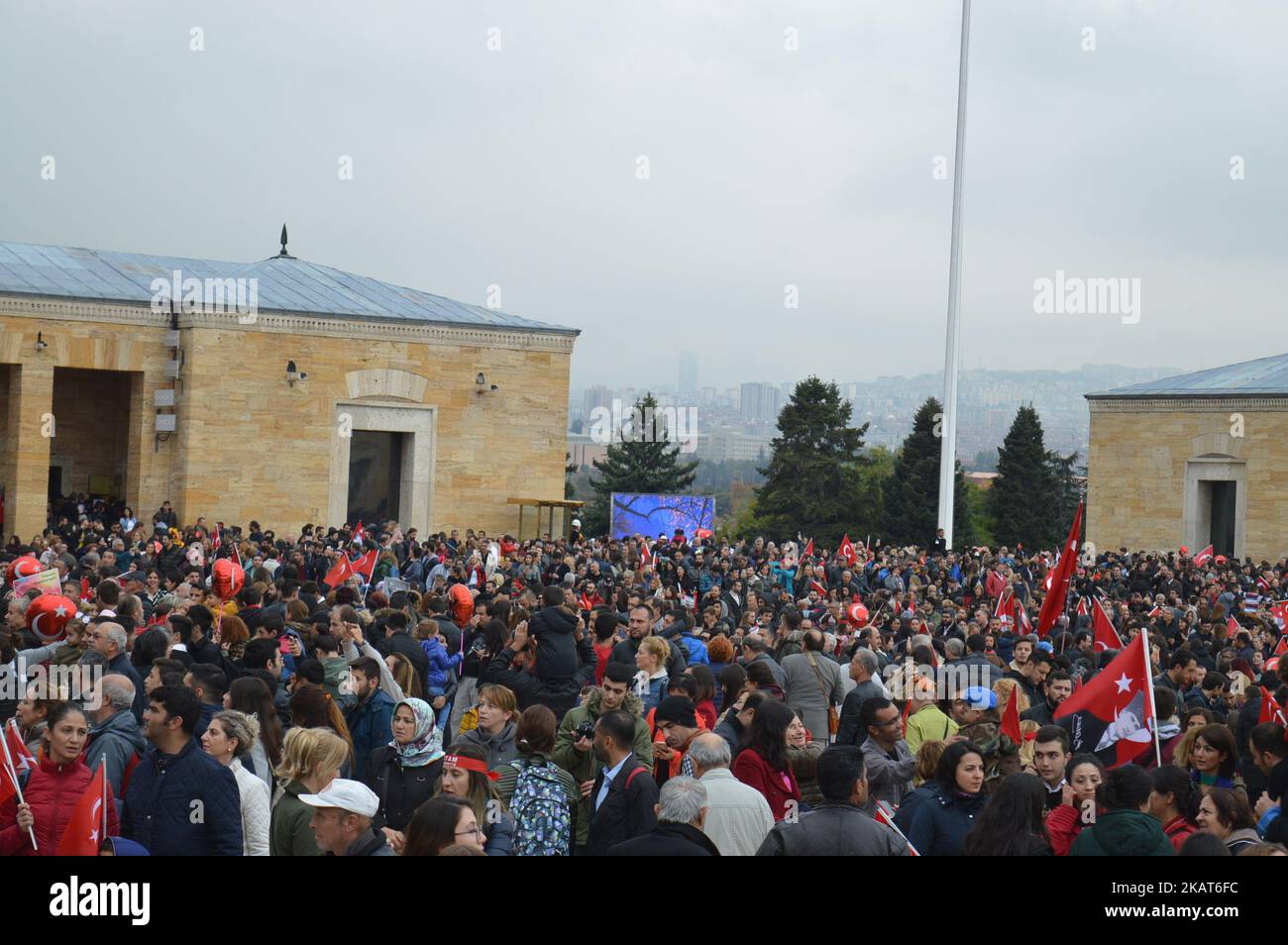 Crowd is seen at Anitkabir, the Mausoleum of modern Turkey's founder ...