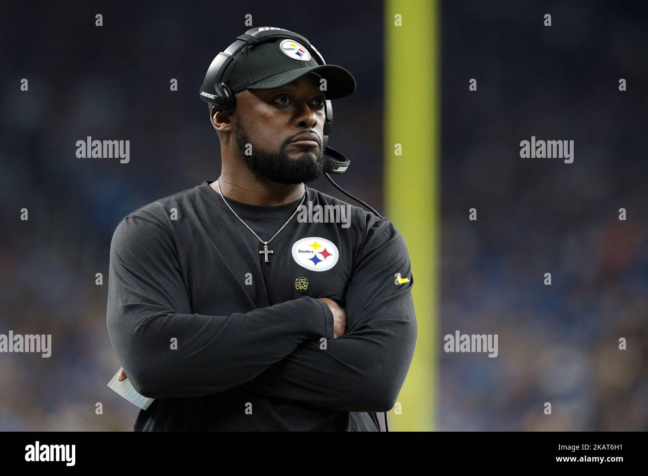 Pittsburgh Steelers head coach Mike Tomlin is seen on the sidelines ...