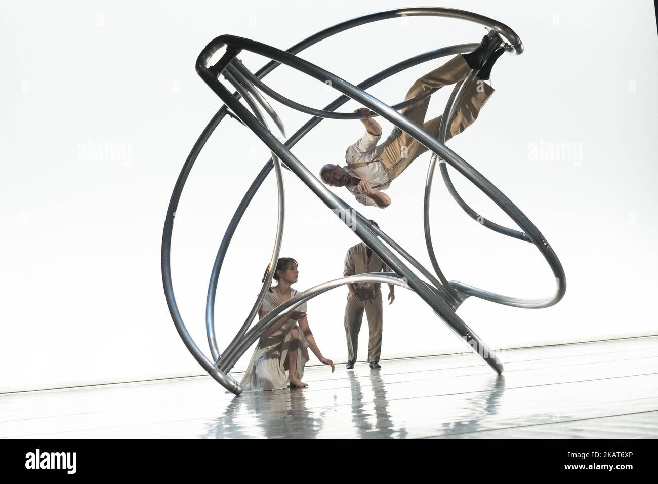 Actors during representation of the show 'LA VERITA' of the Compagnia ...