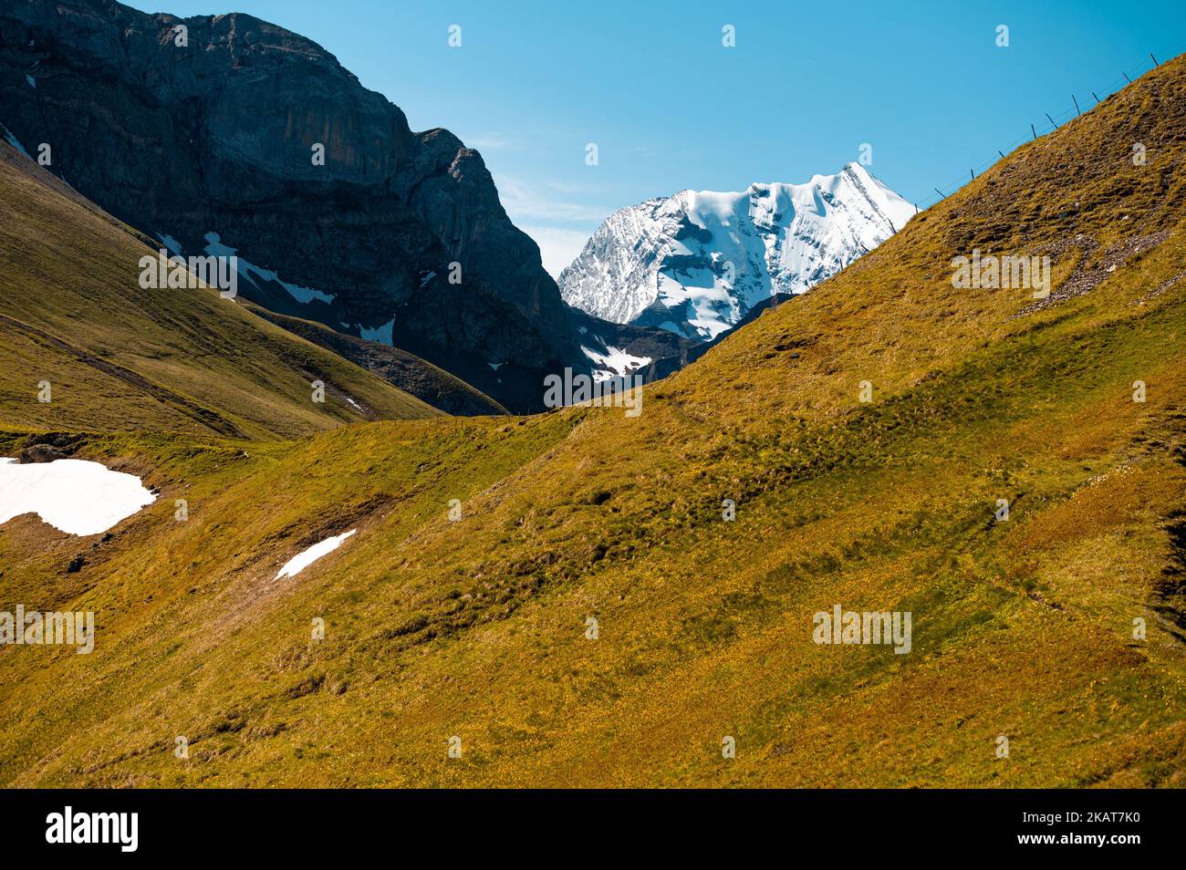 The Bernese Oberland hiking ridge landscape in Switzerland Stock Photo ...