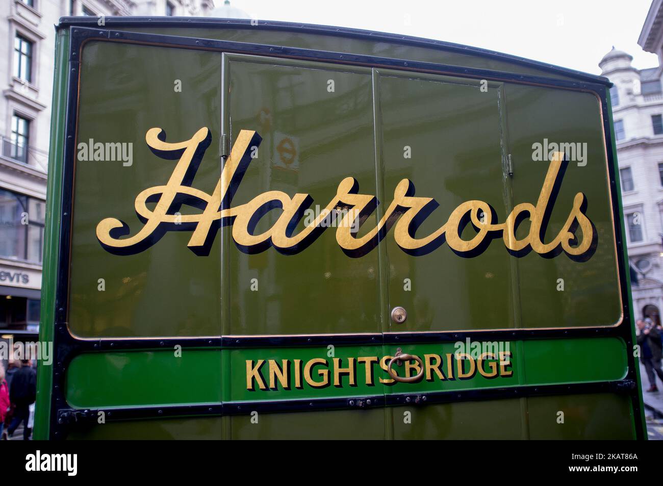A 1939 Harrods electric van is pictured during the Regent Street Motor ...