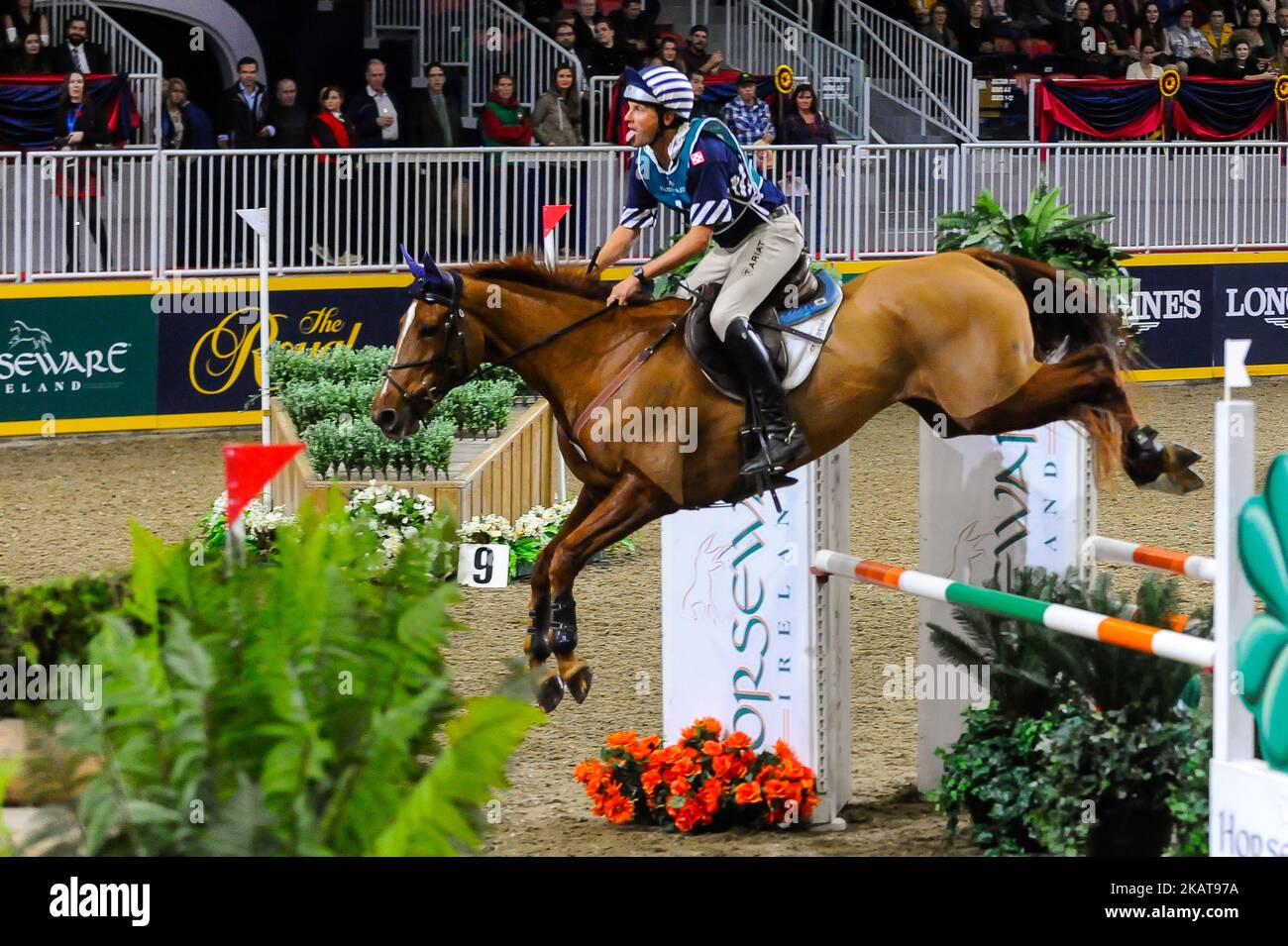 Rider is competing during the Royal Horse Show at throughout The Royal ...