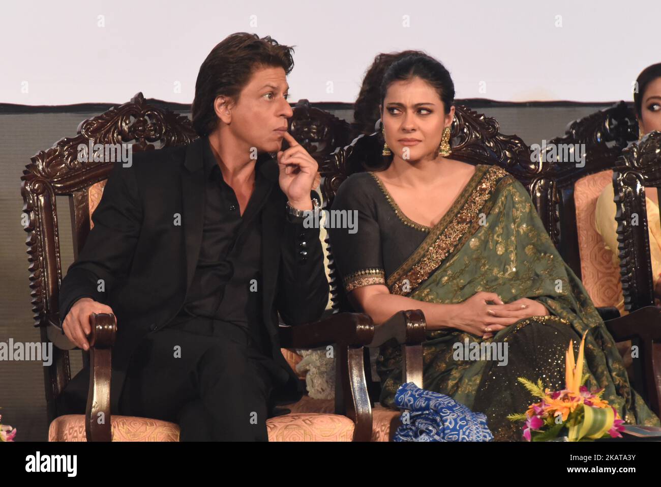 Indian star Actor Shah Rukh Khan and Actress Kajol at the Inauguration ...