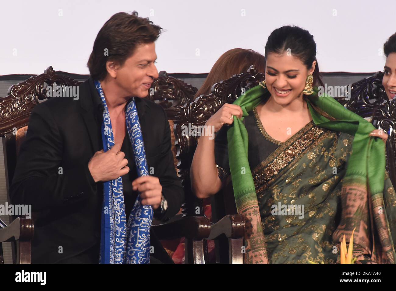 Indian star Actor Shah Rukh Khan and Actress Kajol at the Inauguration ...