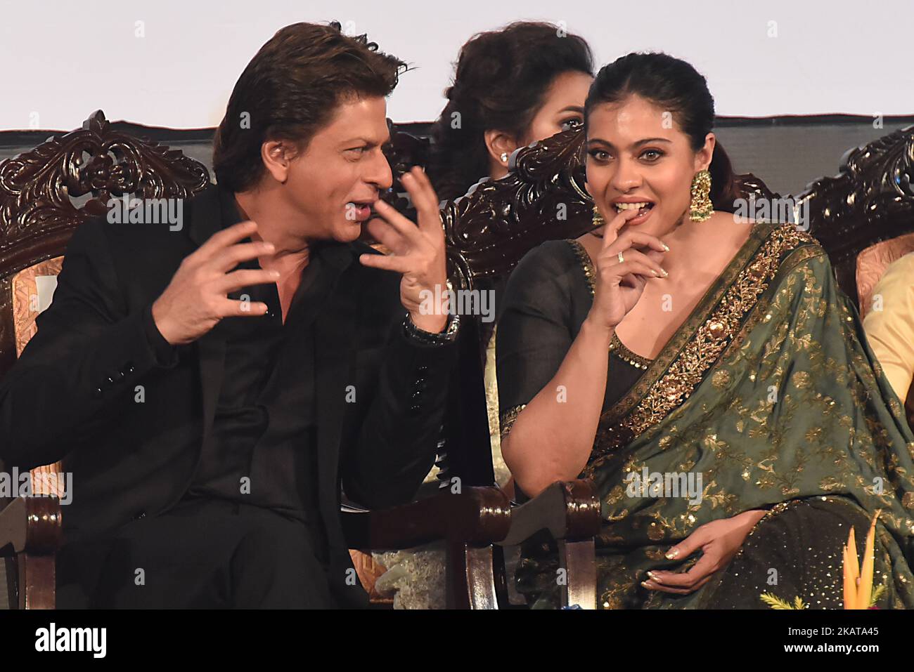 Indian star Actor Shah Rukh Khan and Actress Kajol at the Inauguration ...