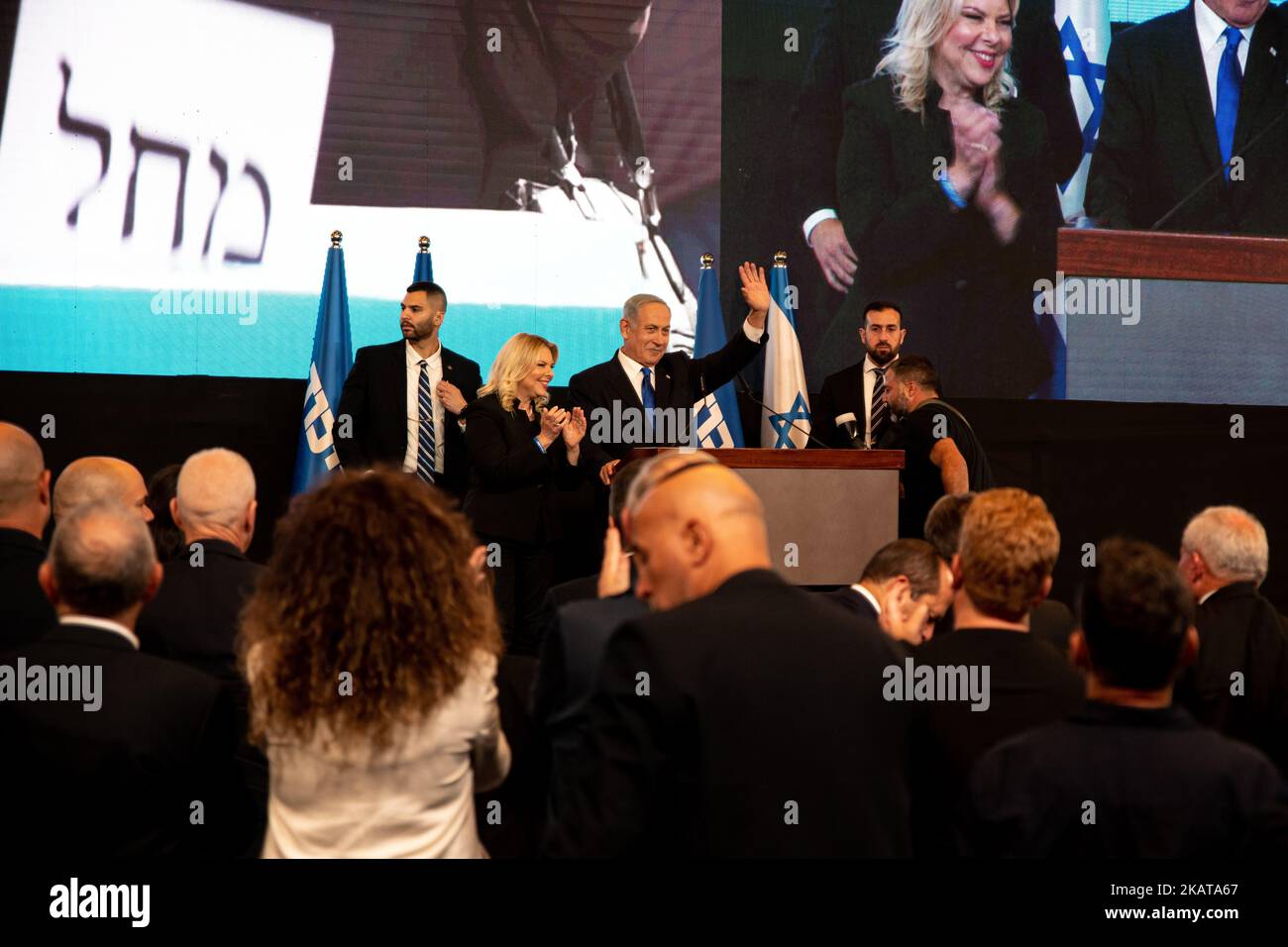 Jerusalem, Israel. 02nd Nov, 2022. Sarah and Benjamin Netanyahu at the ...