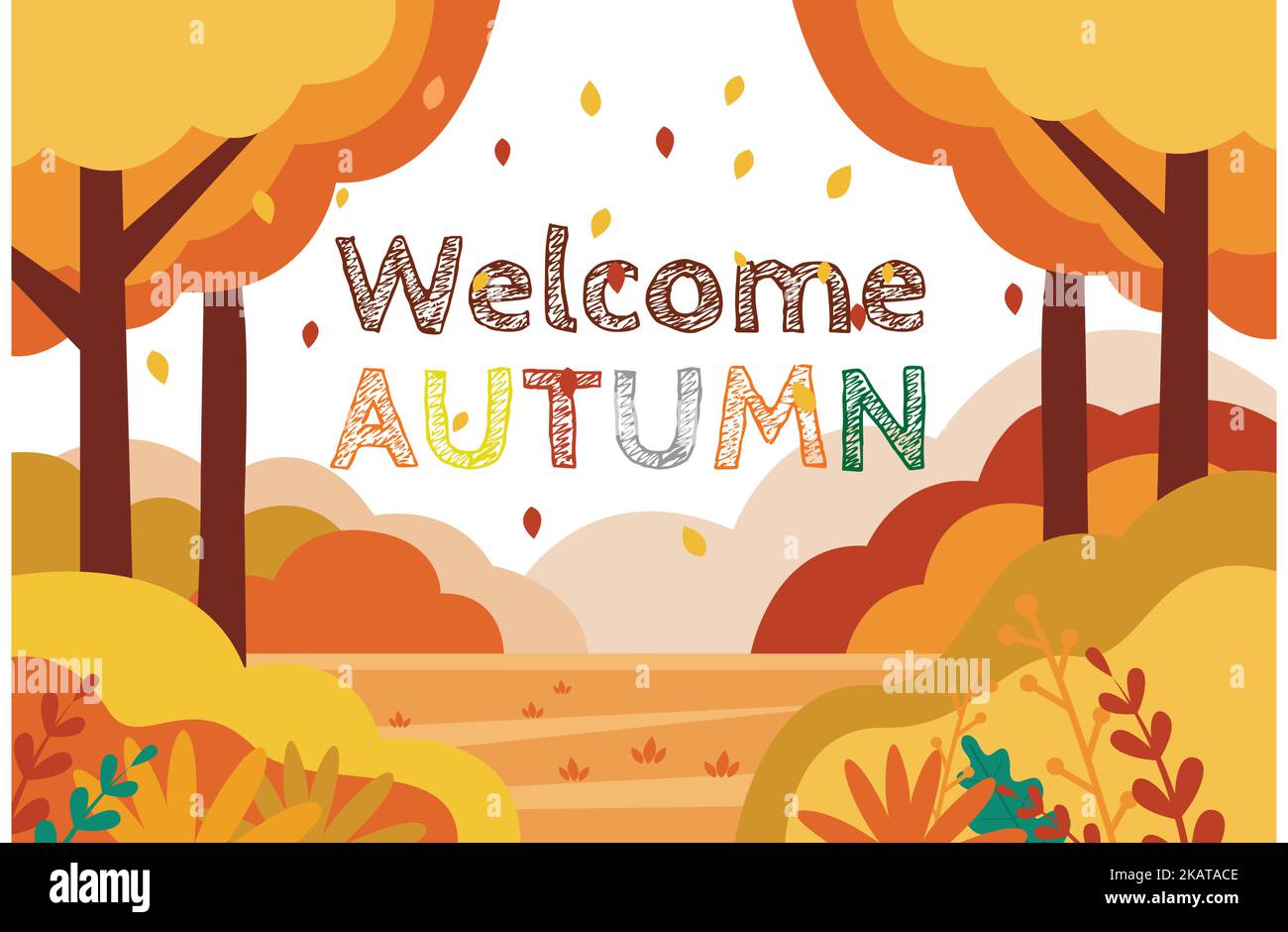 Landscape maple tree in Stock Vector Images - Alamy