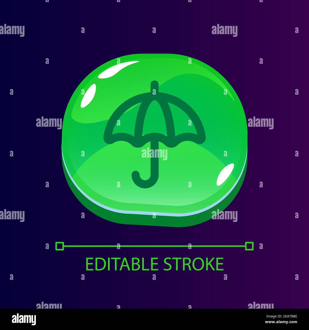 Umbrella glossy ui button with linear icon Stock Vector Image & Art - Alamy