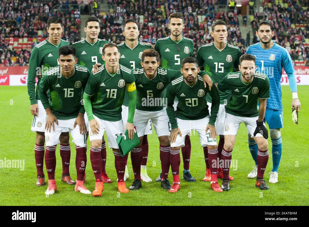 The national football team of Mexico pictured during the International ...