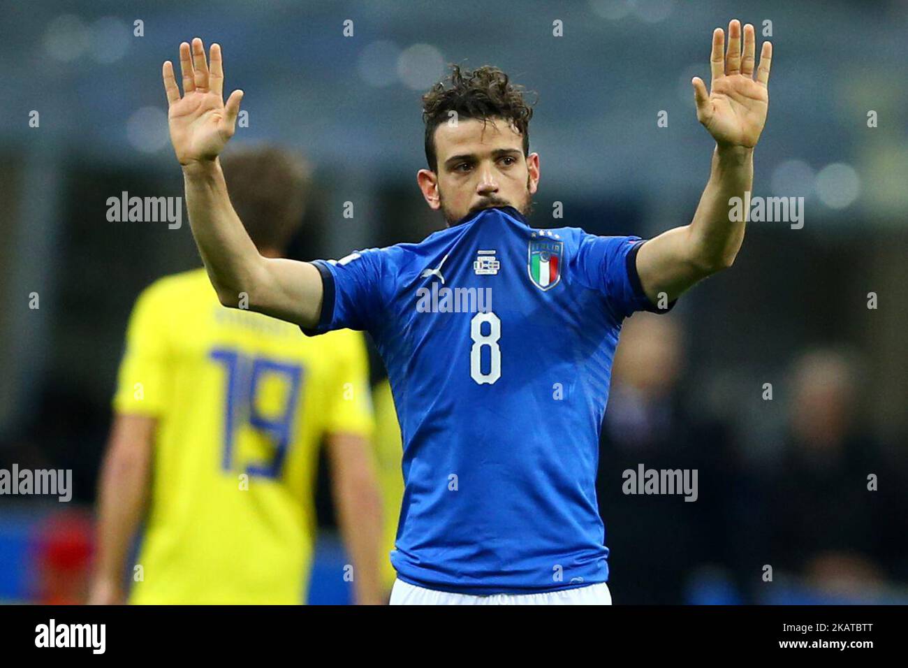 The disappointment of Alessandro Florenzi of Italy crying at San Siro ...
