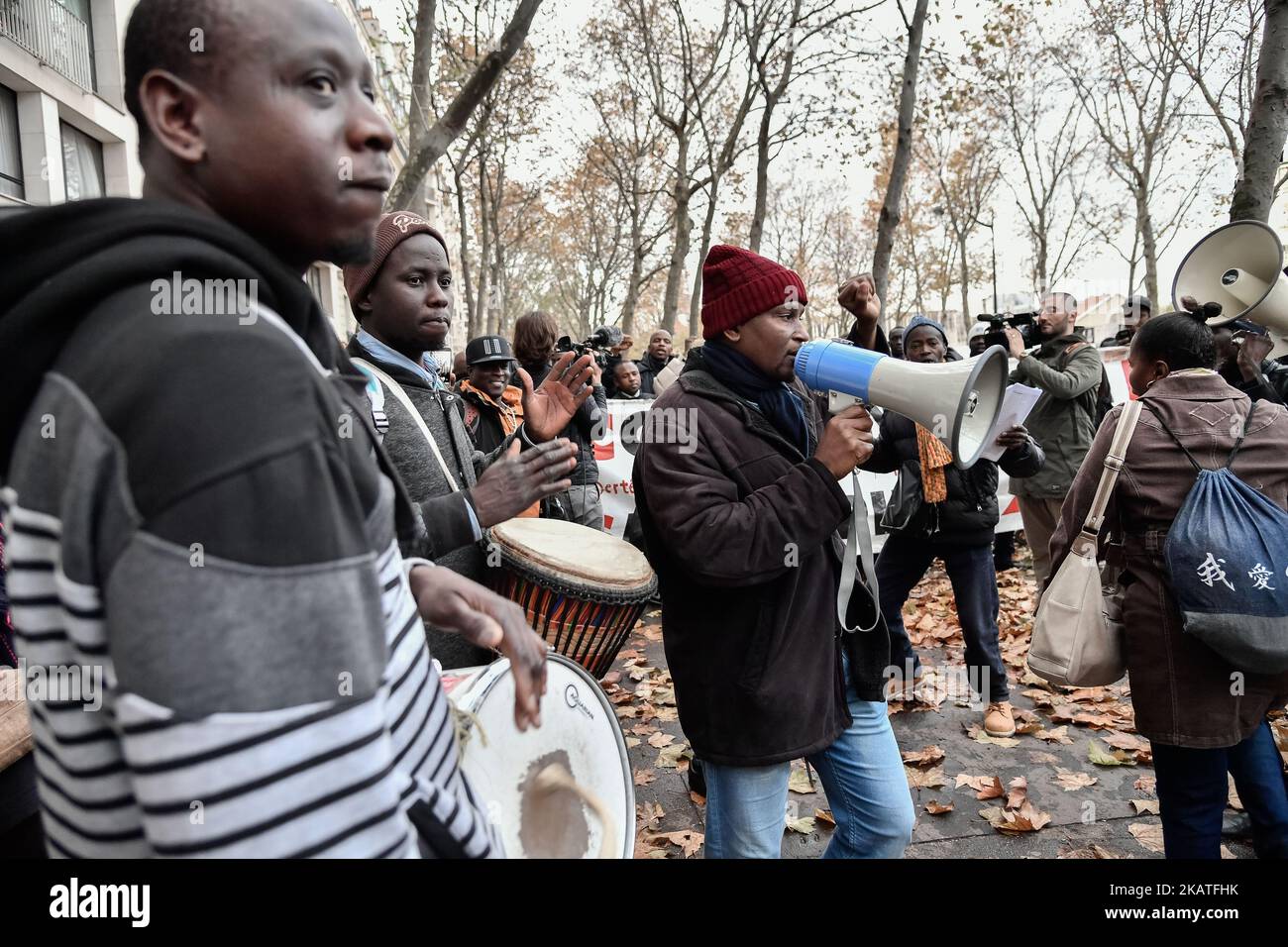 The Franco-African people of Paris came this day en mass to protest ...