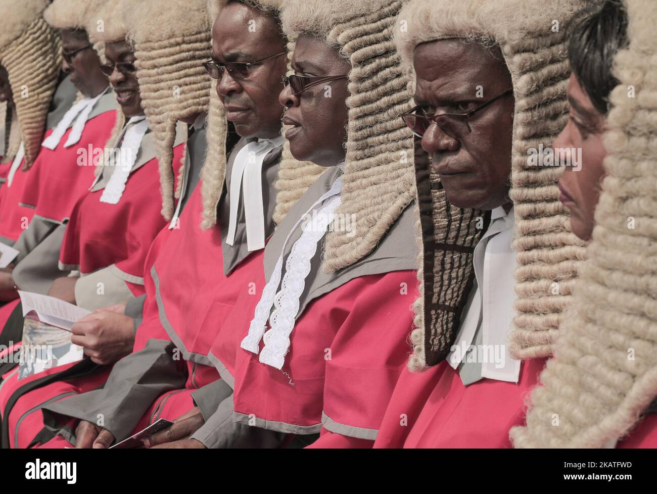 Chief judges of the Supreme Court during a ceremony to Emmerson ...