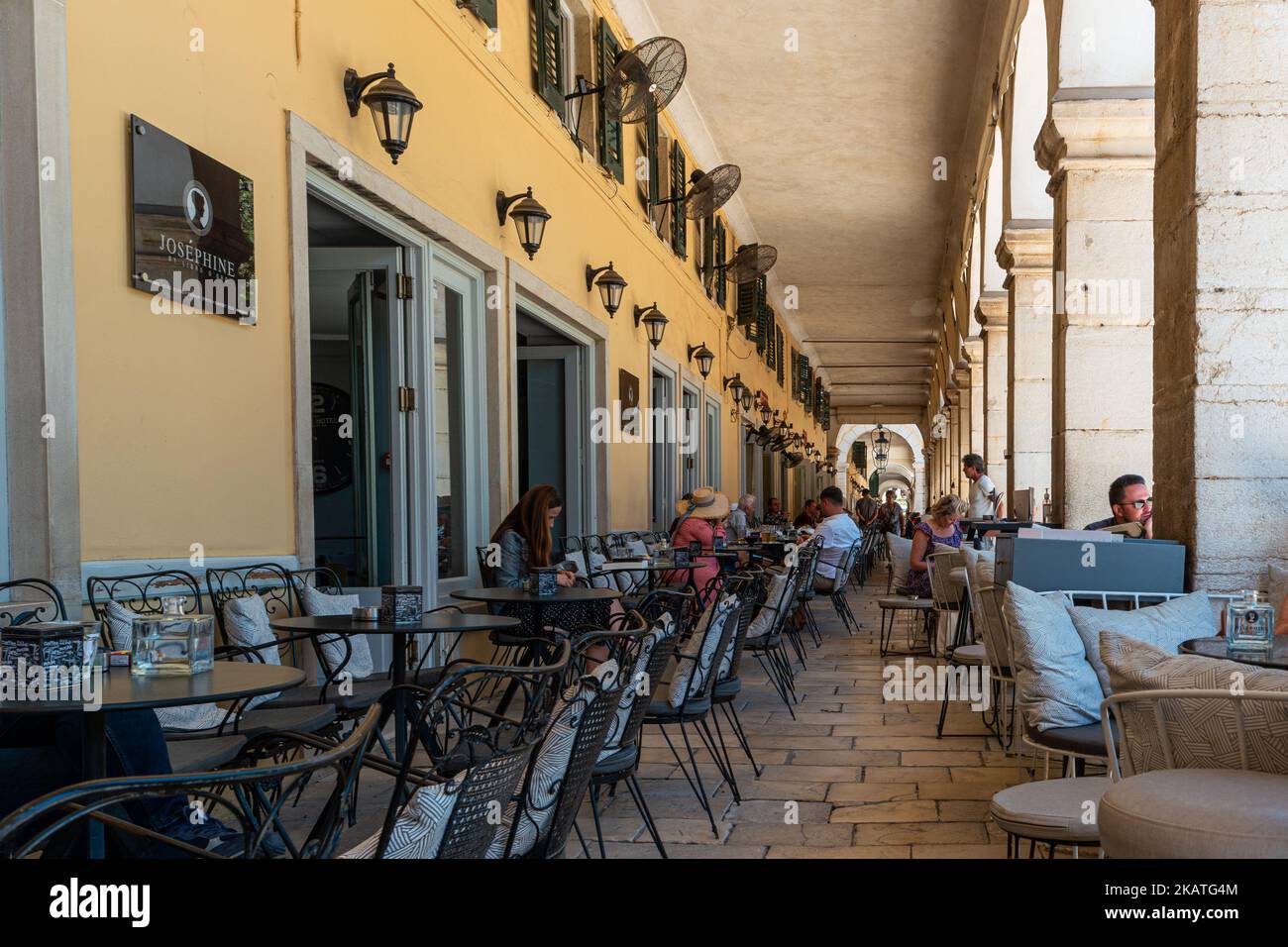 Josephine Cafe Corfu, Kerkiras, Corfu, Greece Stock Photo - Alamy