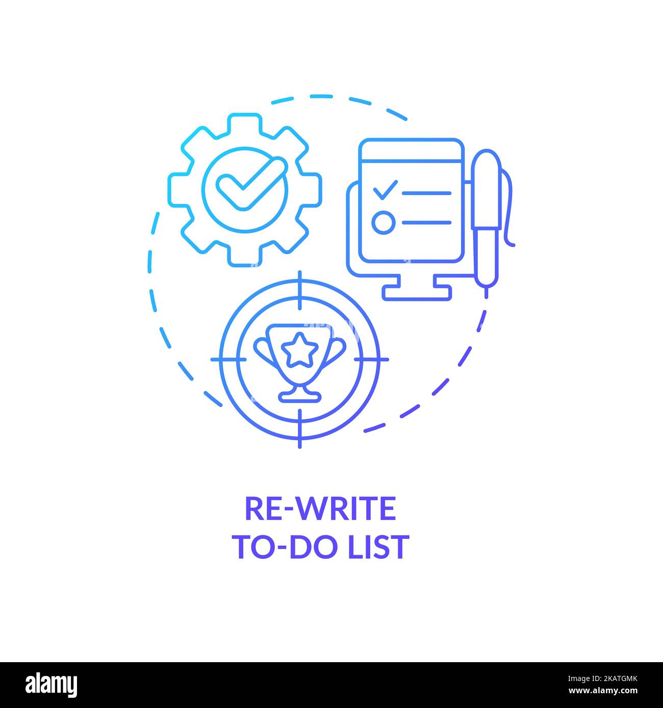 Rewrite to-do list blue gradient concept icon Stock Vector Image & Art ...