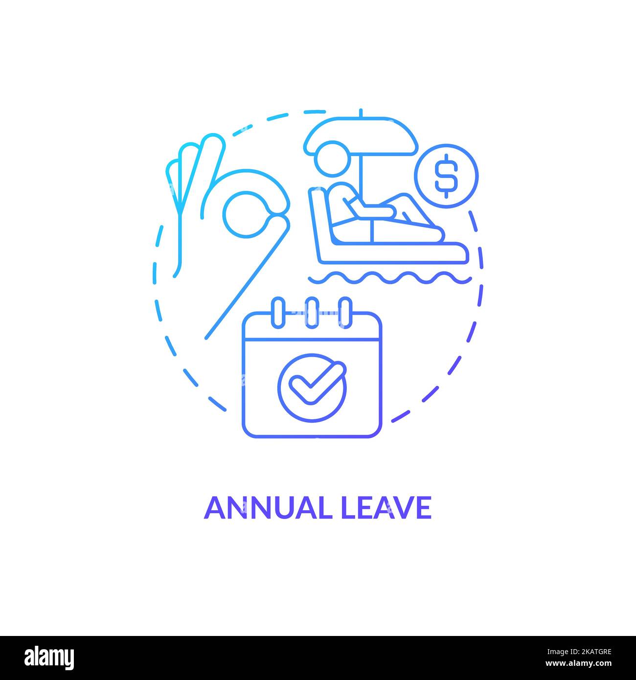 Annual leave blue gradient concept icon Stock Vector Image & Art - Alamy