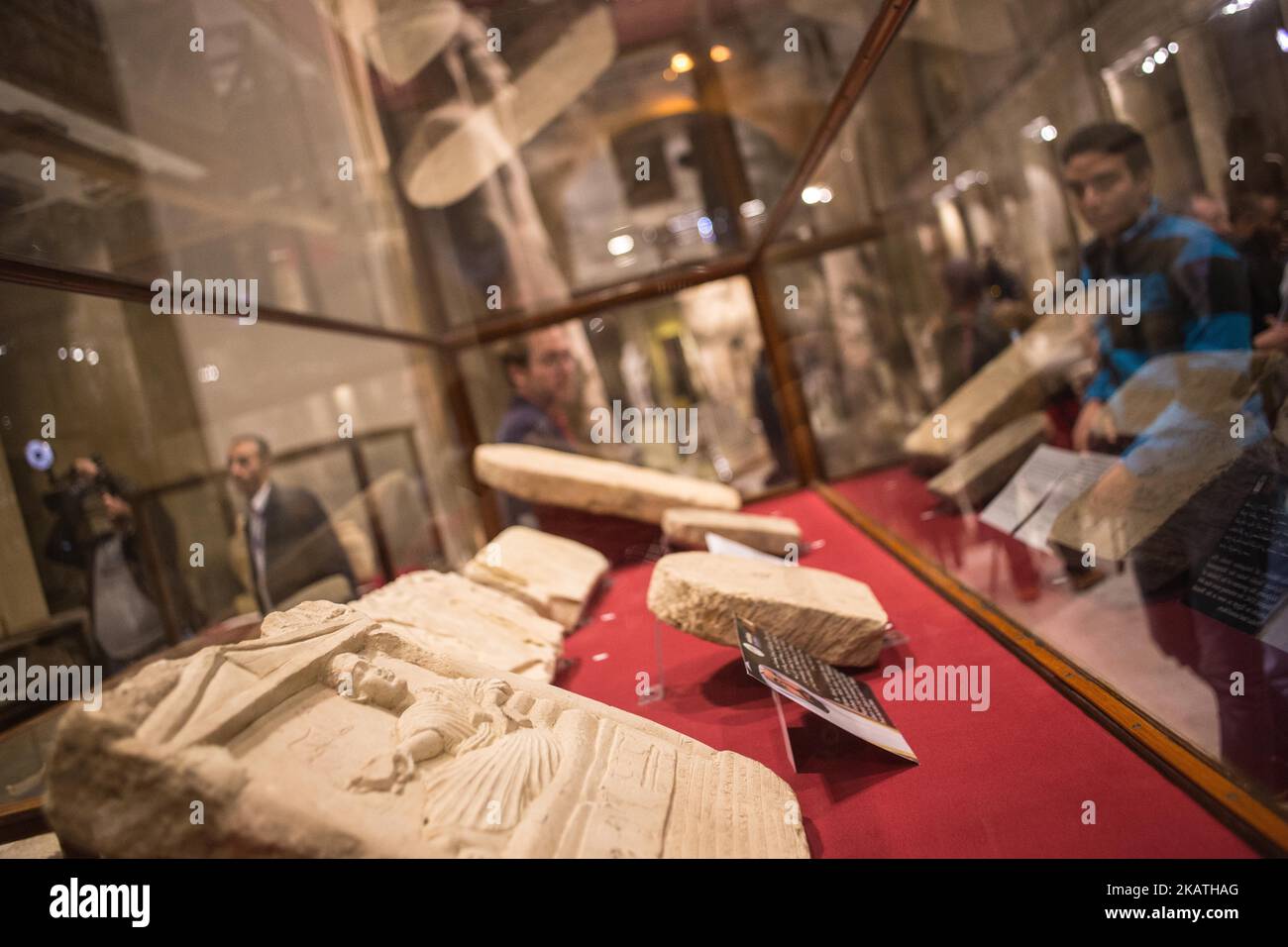 Artifacts displayed at Cairo's Egyptian Museum on November 28, 2017 ...