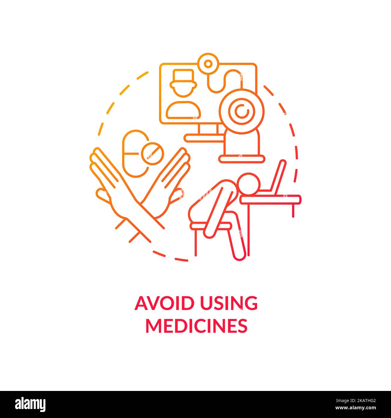 Avoid using medicines red gradient concept icon Stock Vector Image ...