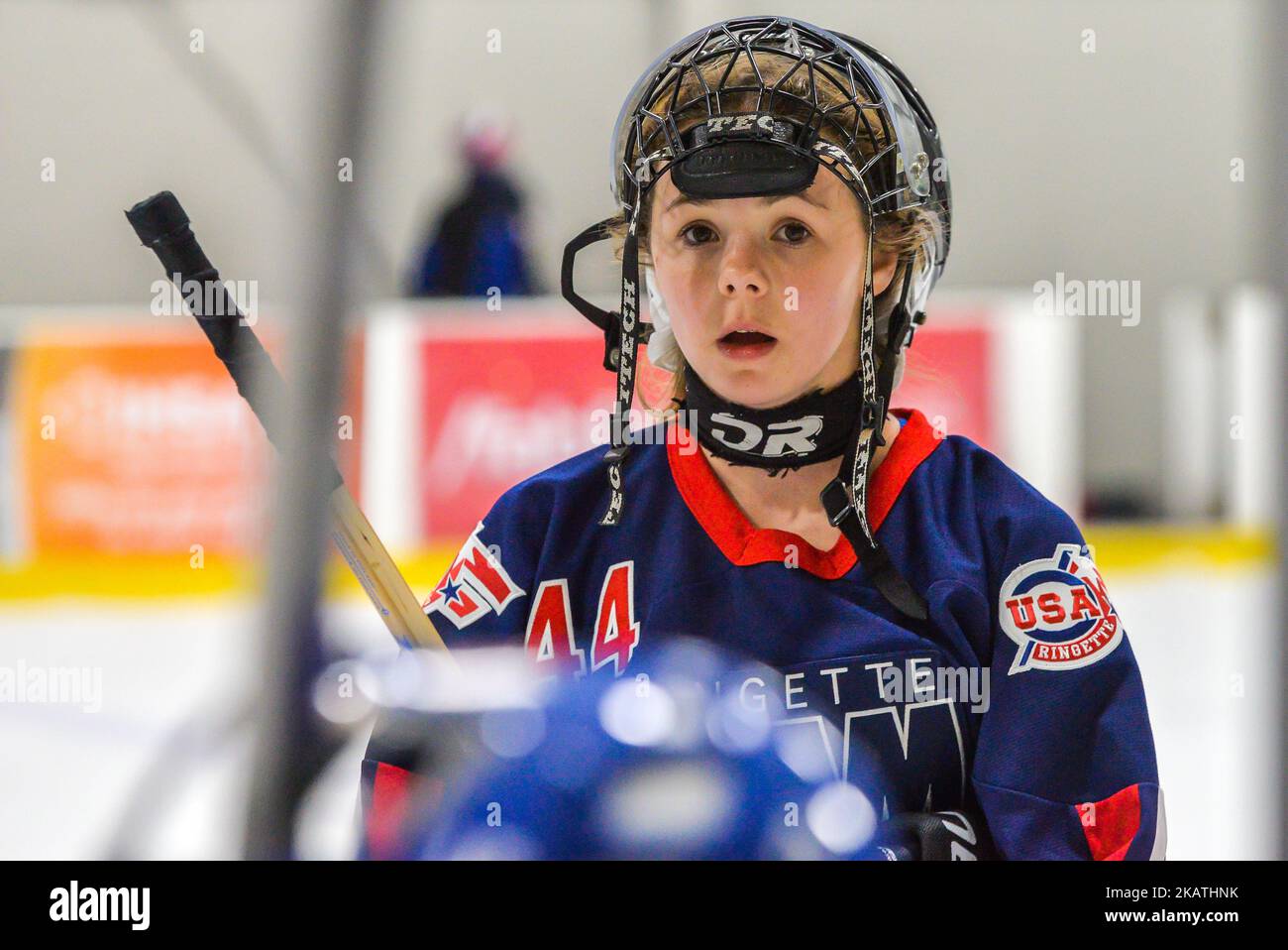 Players on the ice during The 2017 World Ringette Championships hockey ...