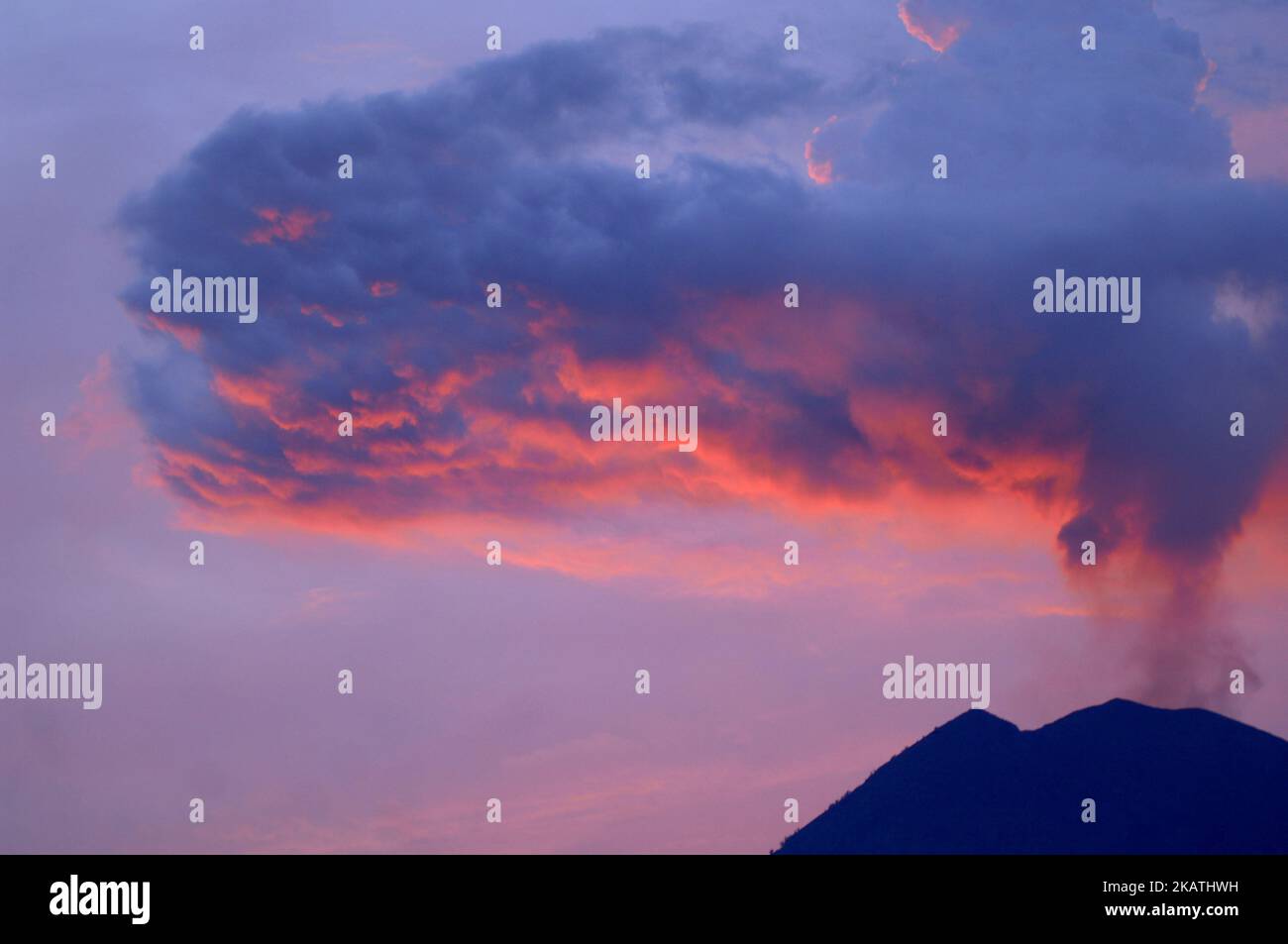 Panorama of Mount Agung viewed from Tulamben, Karangasem, Bali ...
