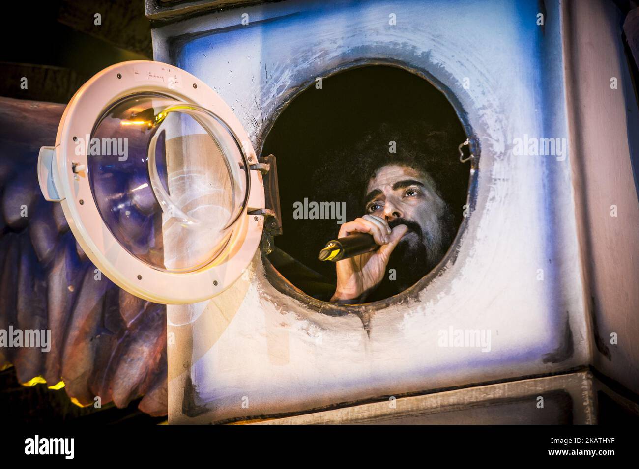Michele Salvemini, better known as Caparezza performs live on stage ...