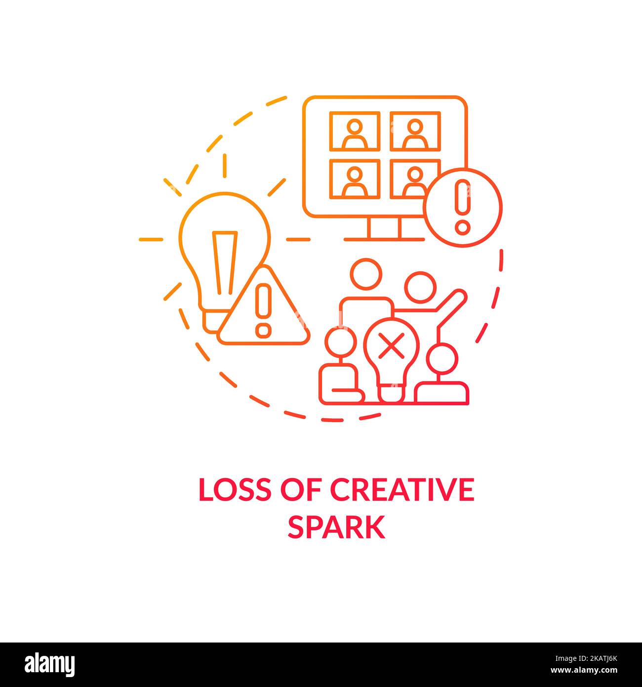Loss of creative spark red gradient concept icon Stock Vector Image ...