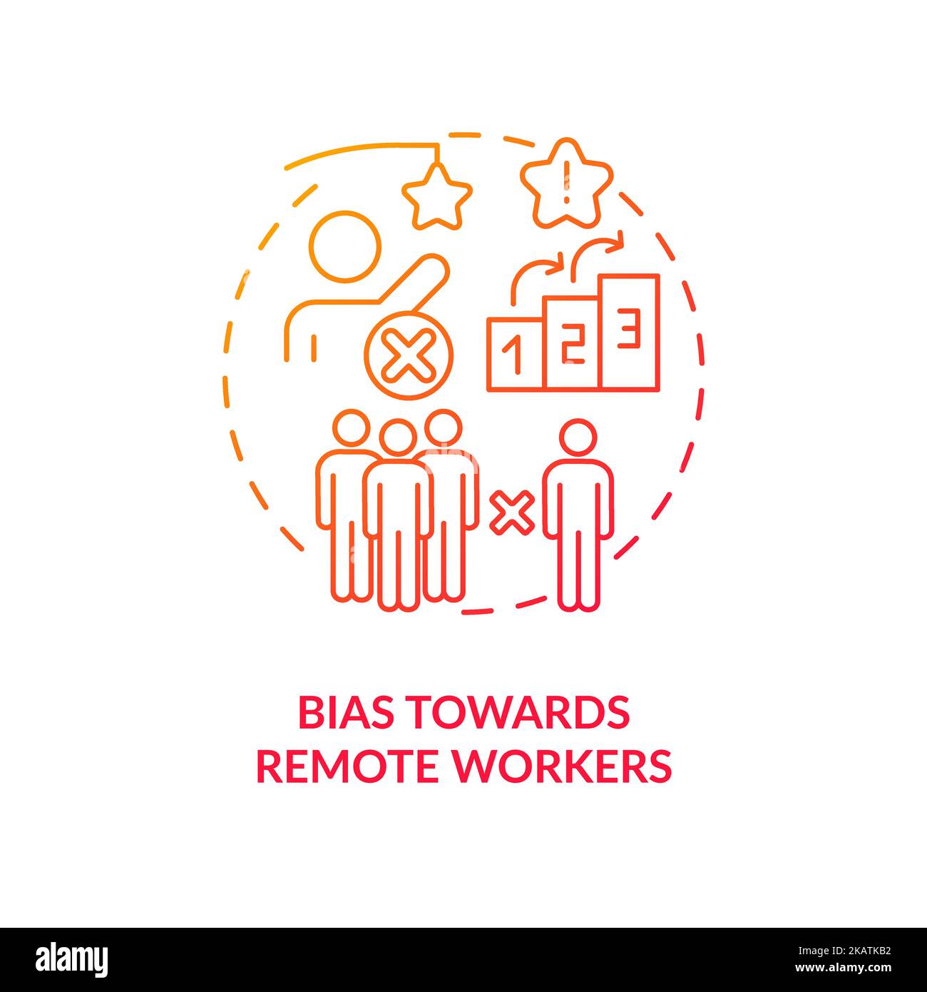 Bias towards remote workers red gradient concept icon Stock Vector ... Bias towards remote workers red gradient concept icon Stock Vector ...