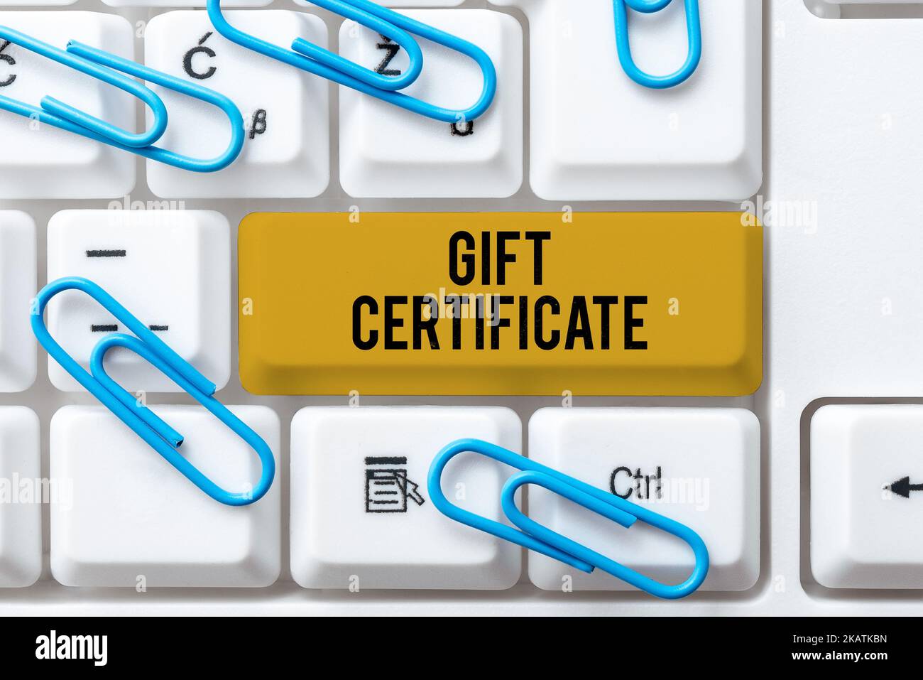 Conceptual caption Gift Certificate. Business showcase firm sells the ...