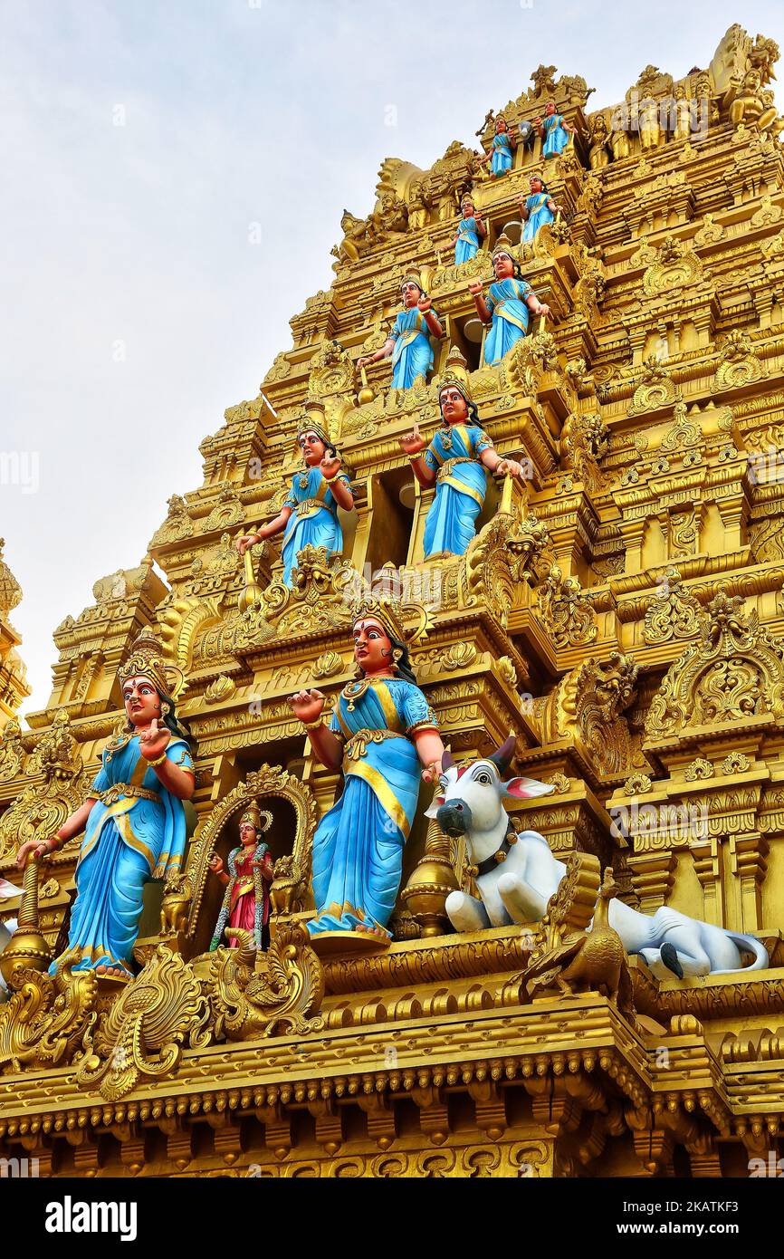 Intricate carvings adorn the Amman Hindu temple in Vavuniya, Sri Lanka ...
