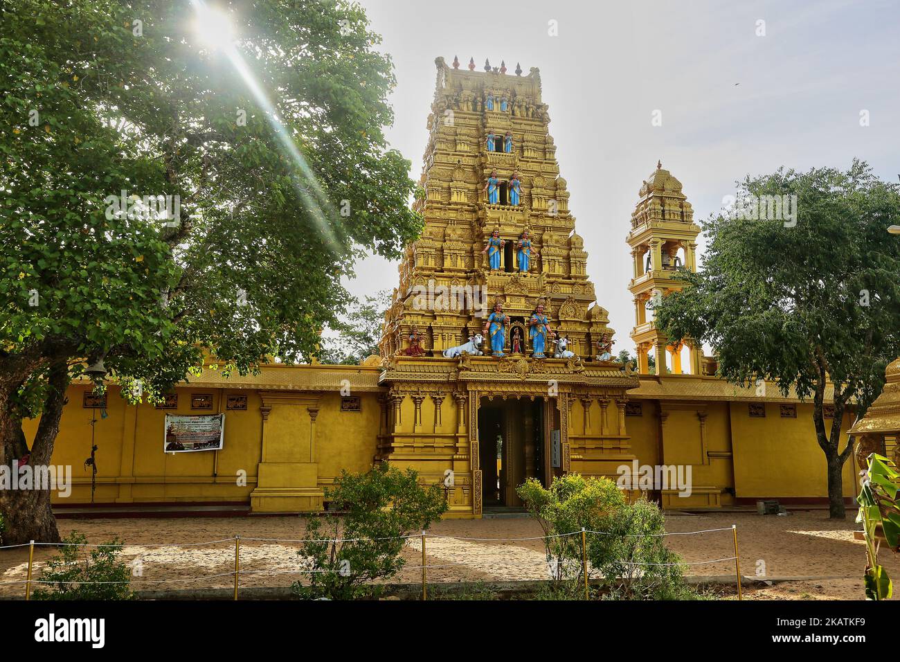 Amman Hindu temple in Vavuniya, Sri Lanka. This newly built temple is ...
