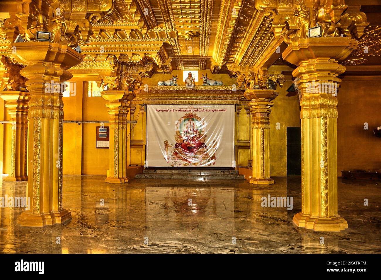 Amman Hindu temple in Vavuniya, Sri Lanka. This newly built temple is ...