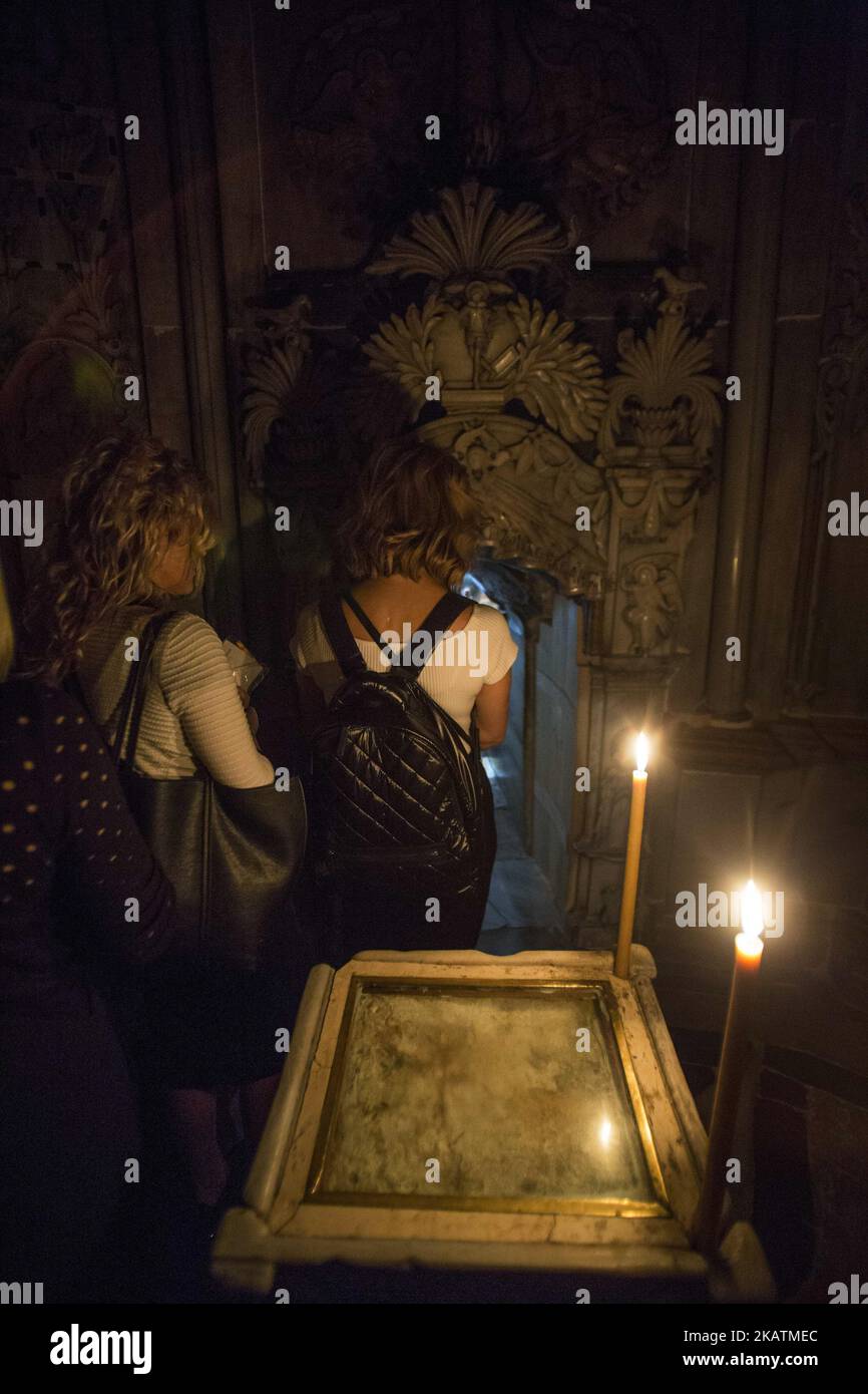 The Holy Tomb of Jesus inside the Church of the Holy Sepulchre, in ...