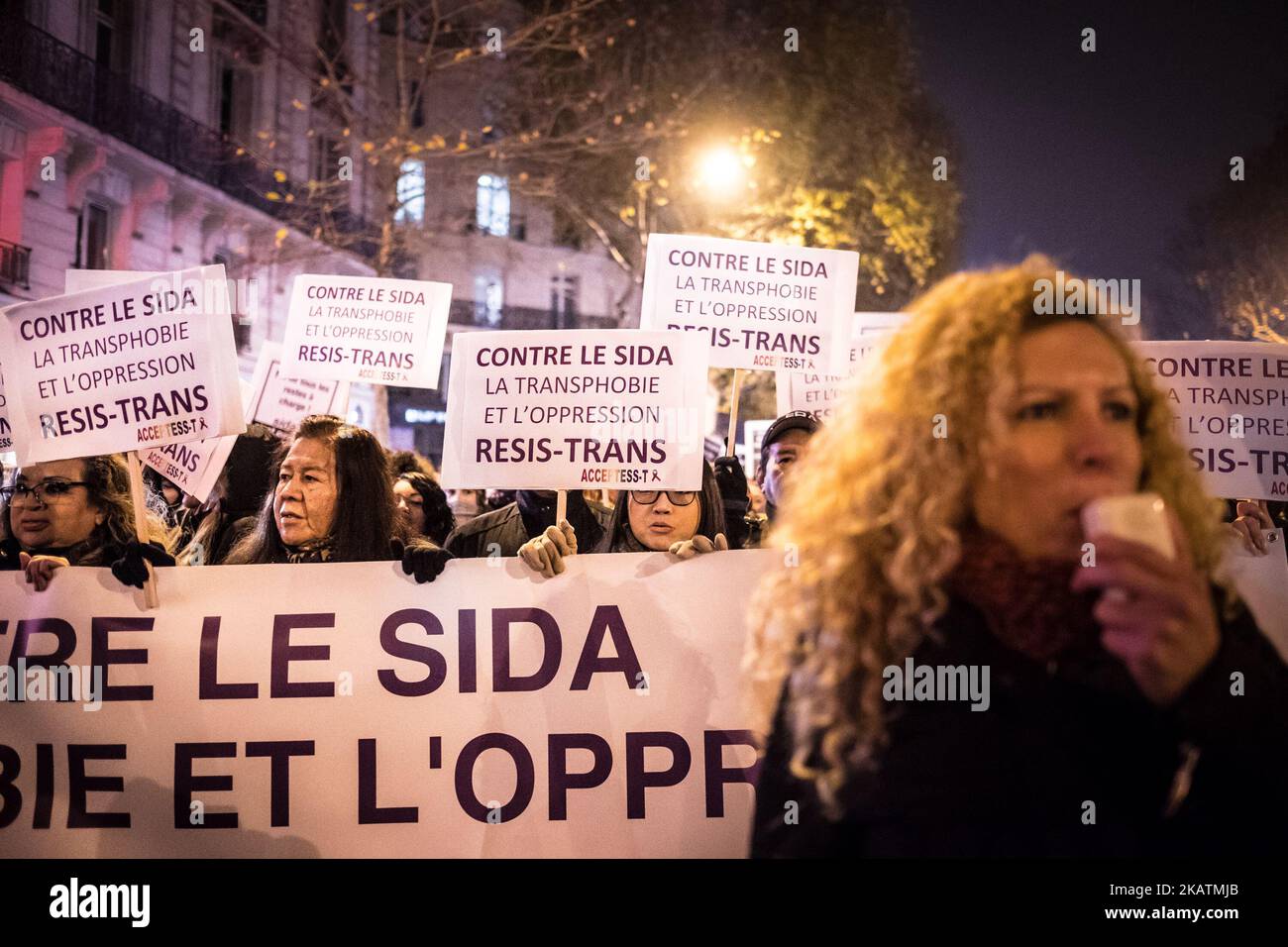 Demonstration march organized by the association Act Up-Paris during ...