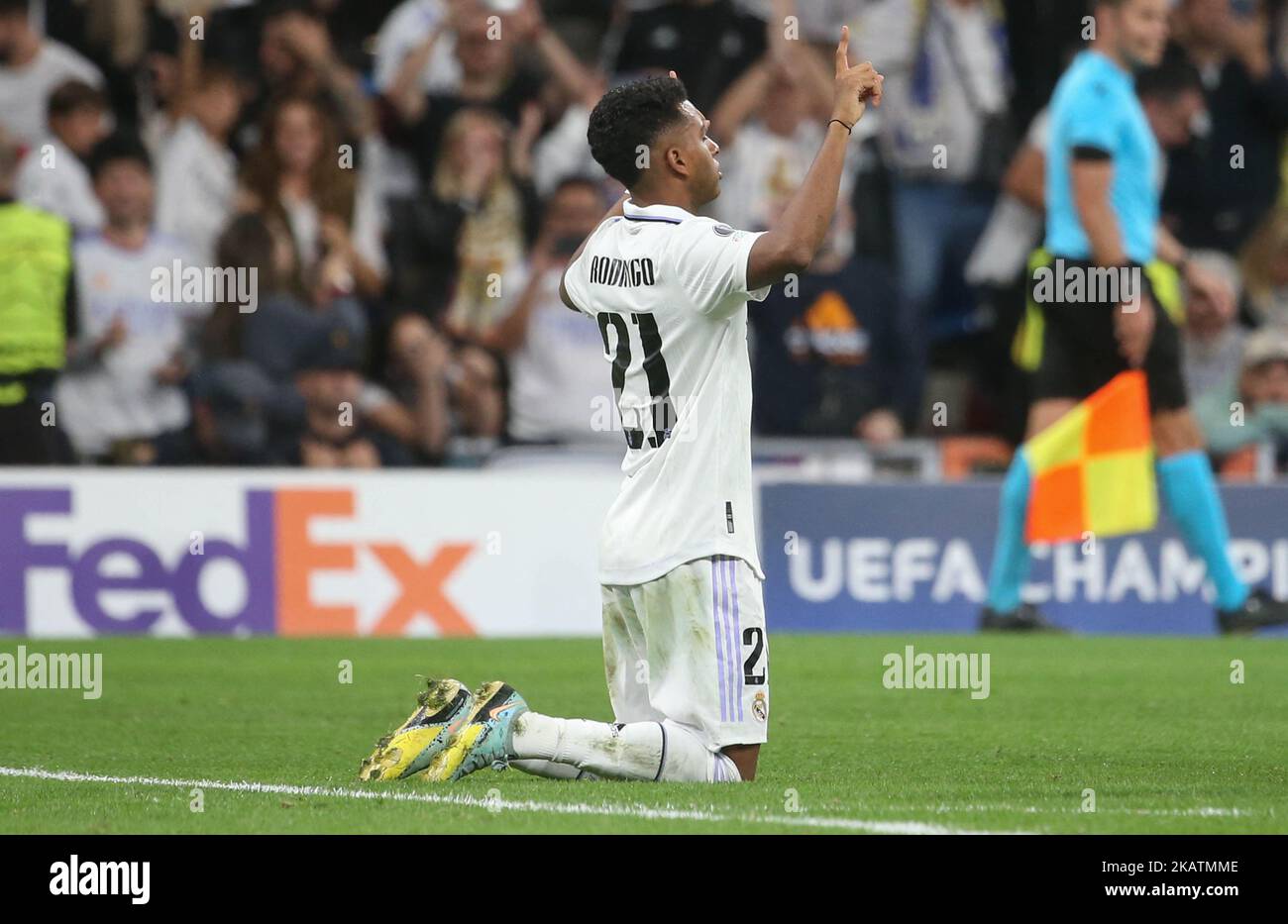 Madrid, Spain. November 2, 2022, Celebration Goal Rodrygo of Real ...