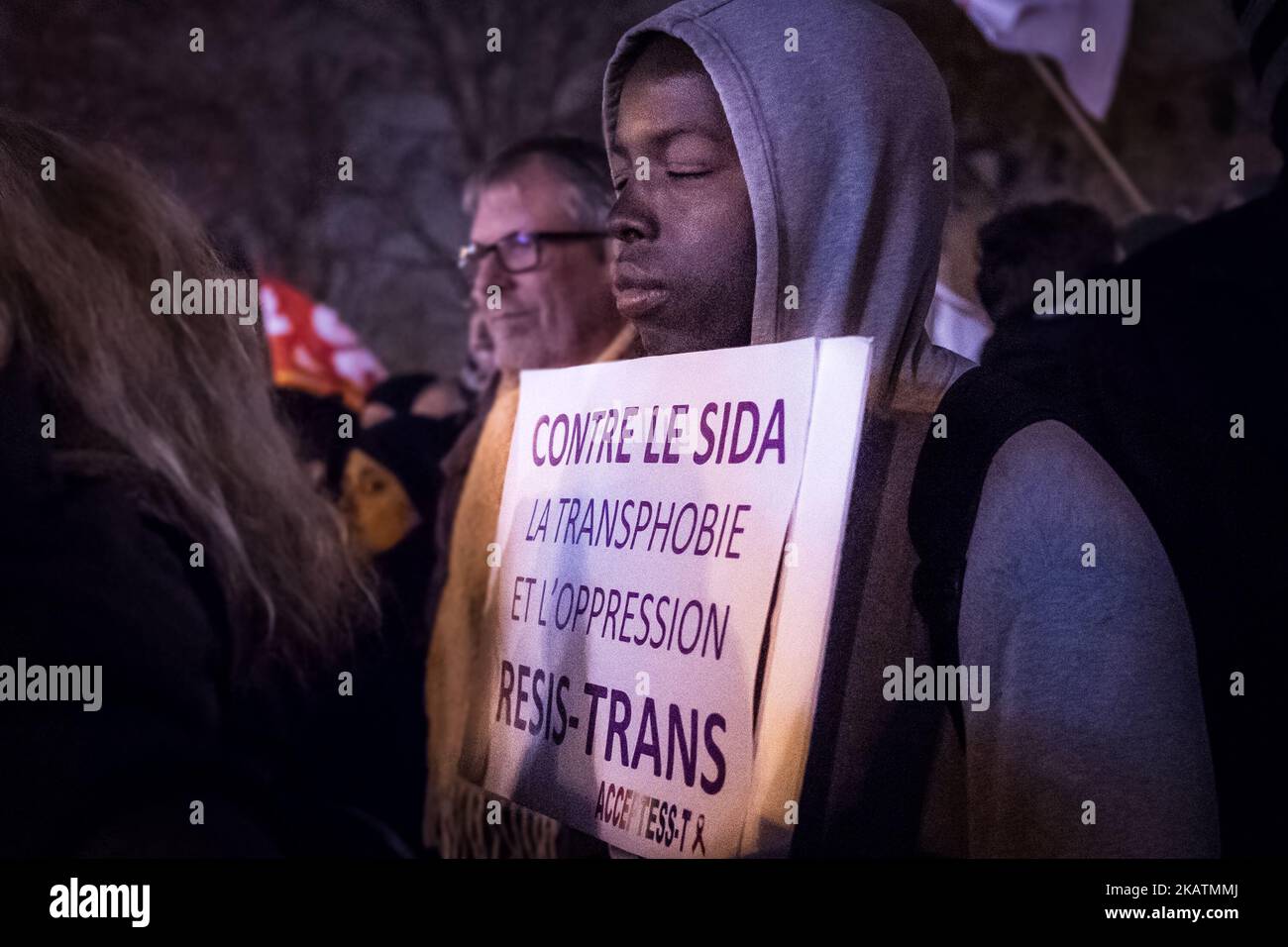 Demonstration march organized by the association Act Up-Paris during ...