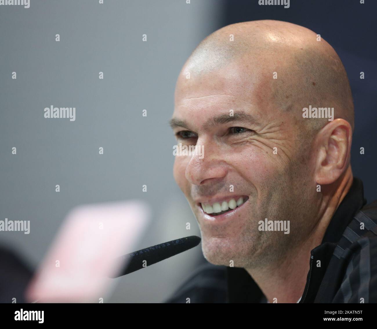 Head coach Zinedine Zidane of Real Madrid attends a press conference at ...