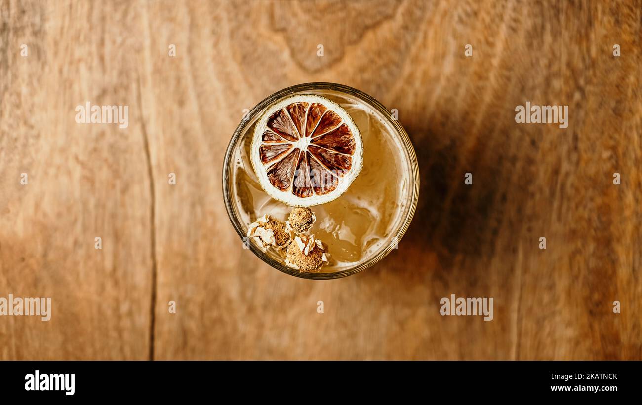 A top view of a fancy cocktail Stock Photo - Alamy