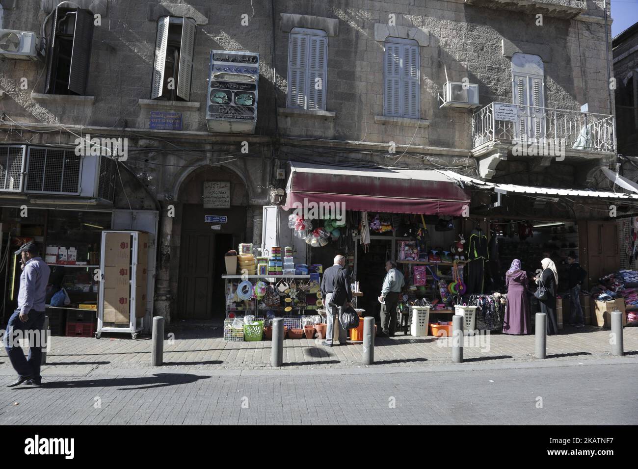 Various daily life and landscape images of the old city of Jerusalem ...
